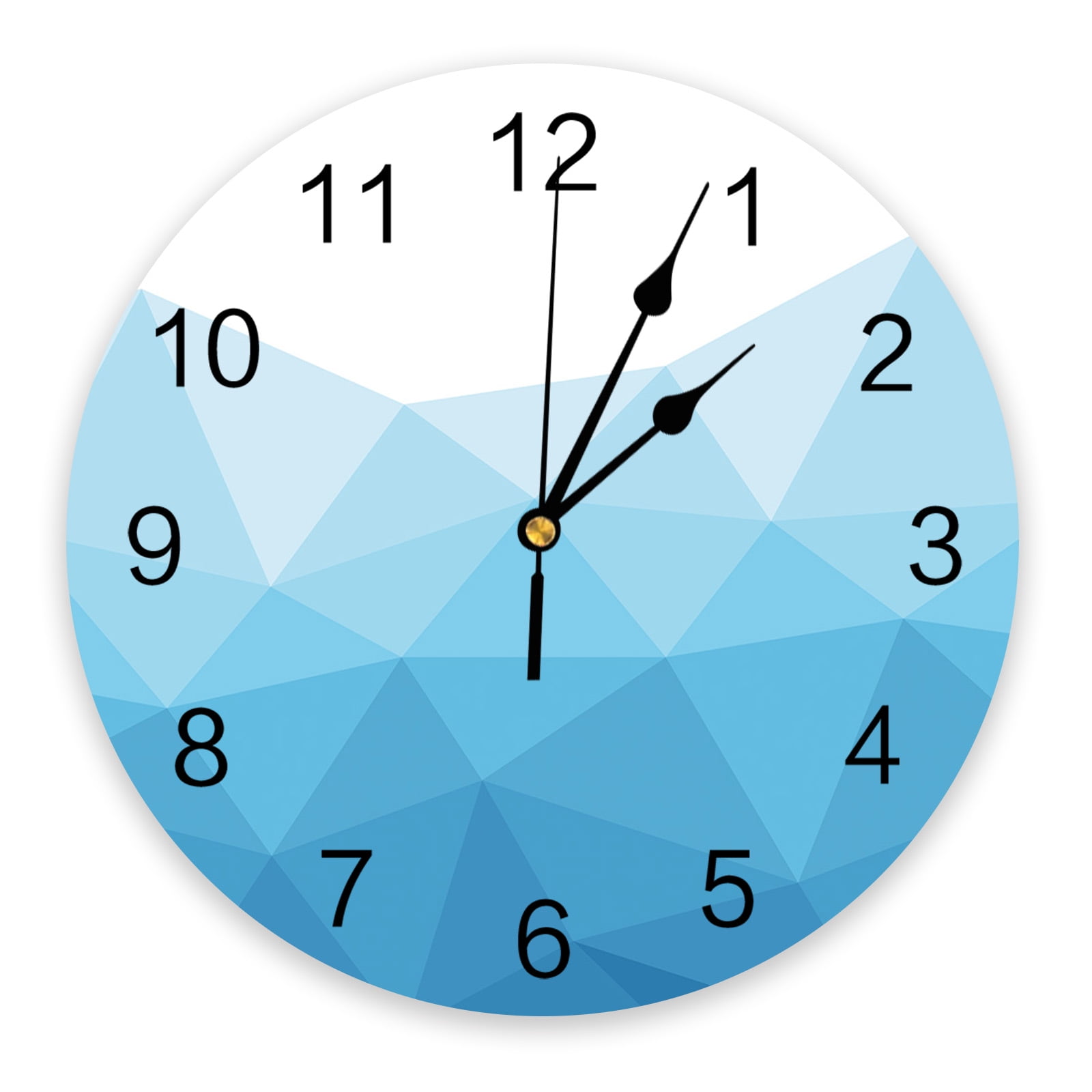 Geometric Mosaic Triangle Blue Gradient Wall Clock Modern Design Living ...