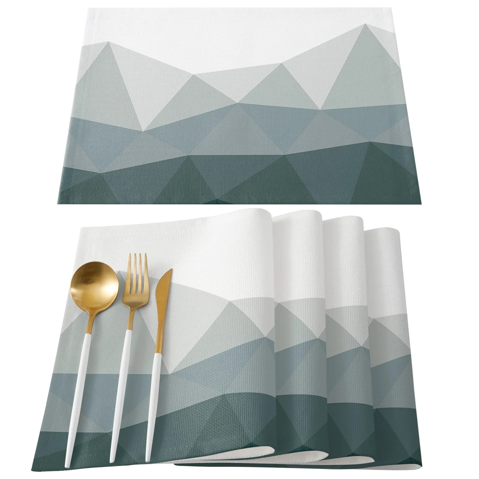 Geometric Mosaic Triangle Table Mat Wedding Holiday Party Dining Table ...
