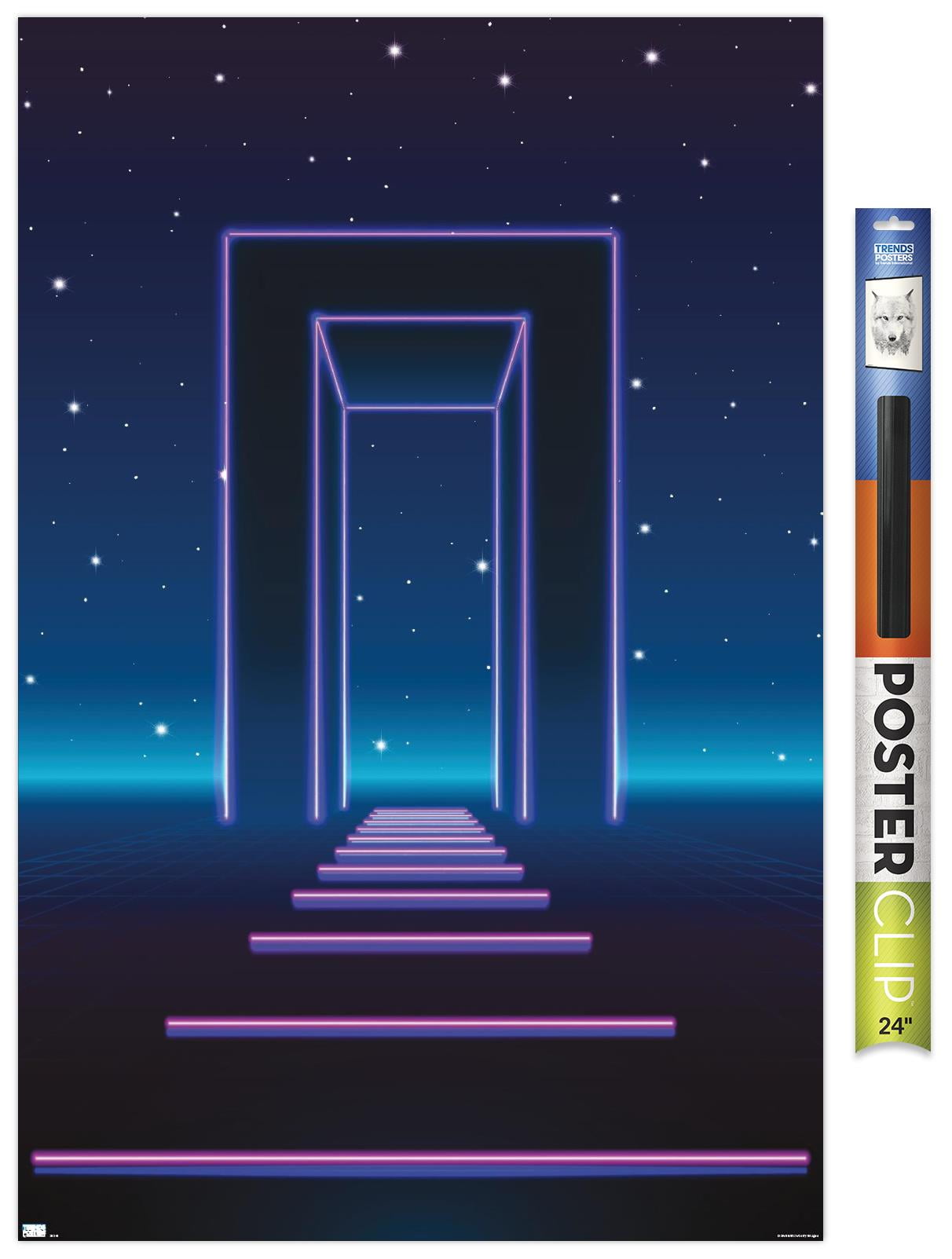 Geometric Neon Wall Poster, 22.375" x 34" - Walmart.com