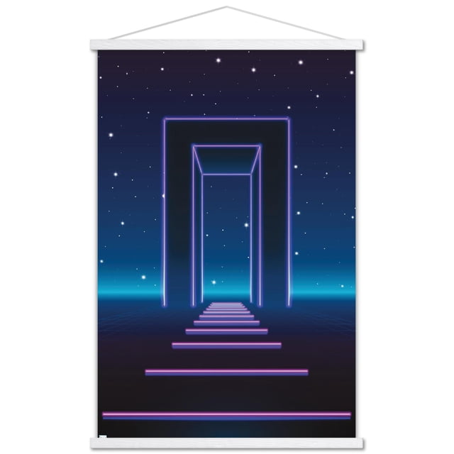 Geometric Neon Wall Poster with Magnetic Frame, 22.375" x 34" - Walmart.com