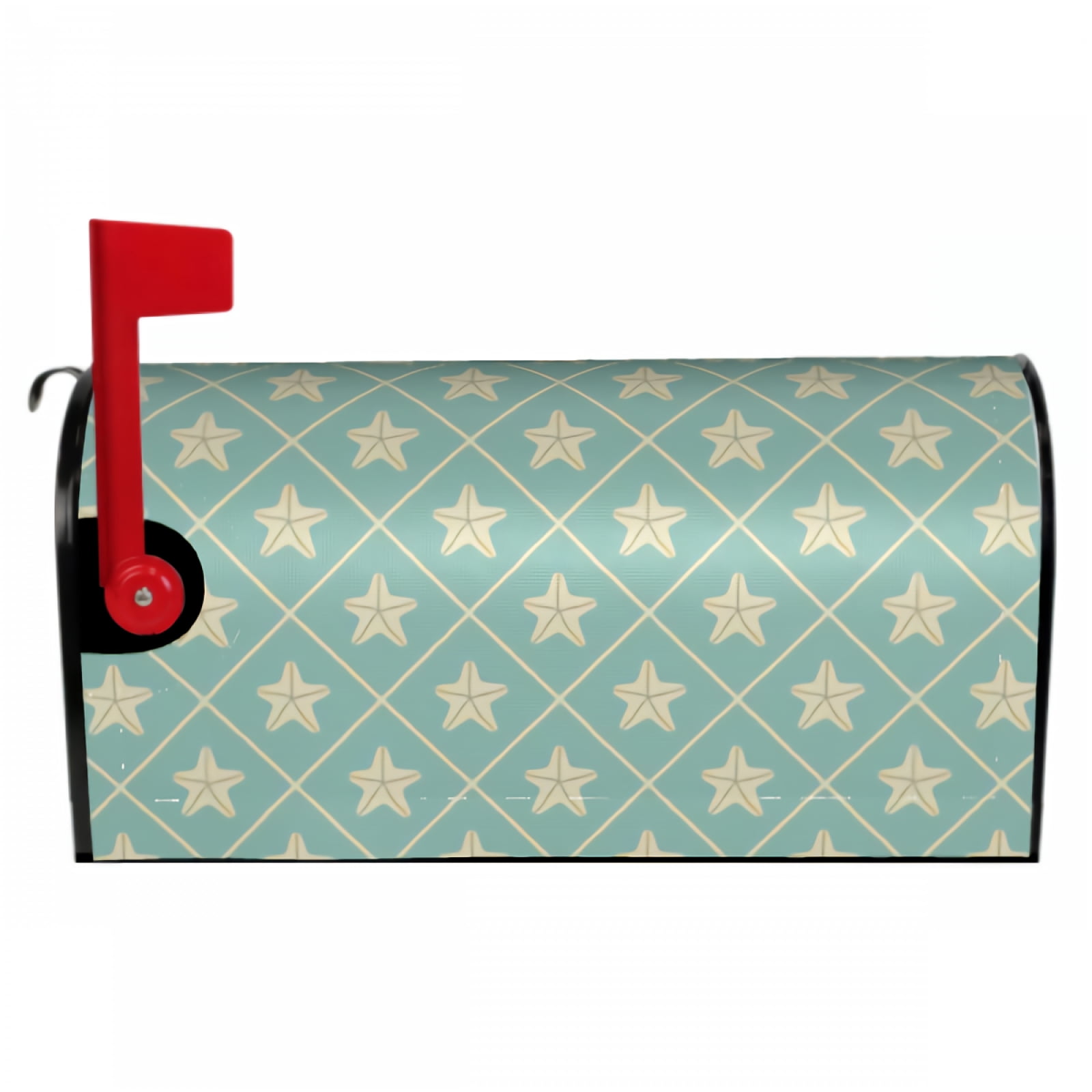 Geometric Ocean Stars Mailbox Cover Summer Teal Waterproof Mailbox ...