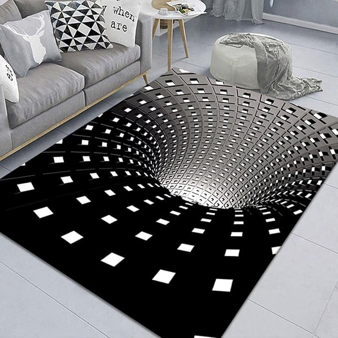 Geometric Optical Illusion Rug For Bedroom Living Room Floor Mats ...