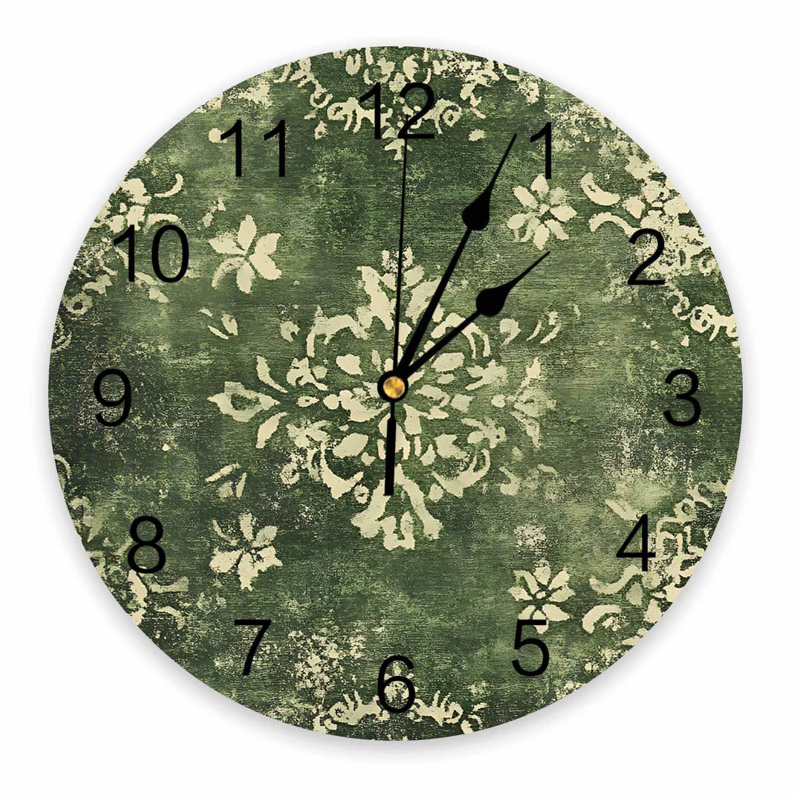 Geometric Oriental Light Yellow PVC Wall Clock Bedroom ration Wall ...