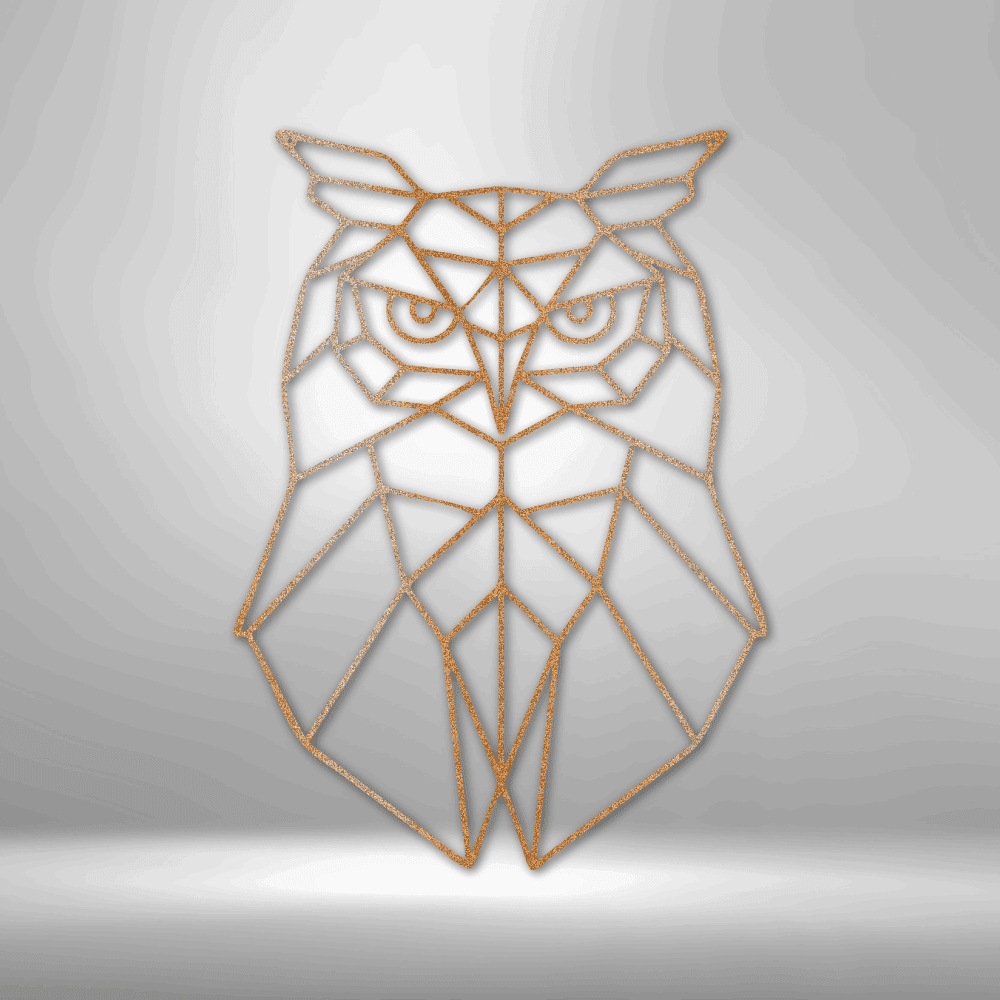 Geometric Owl Steel Sign Laser Cut Powder Coated Home & Office Metal ...