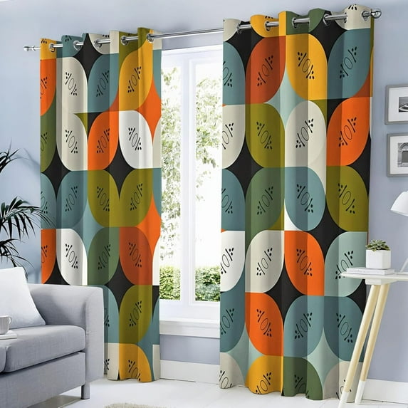 Geometric Patchwork Curtains For Living Room Medieval Aesthetics ...