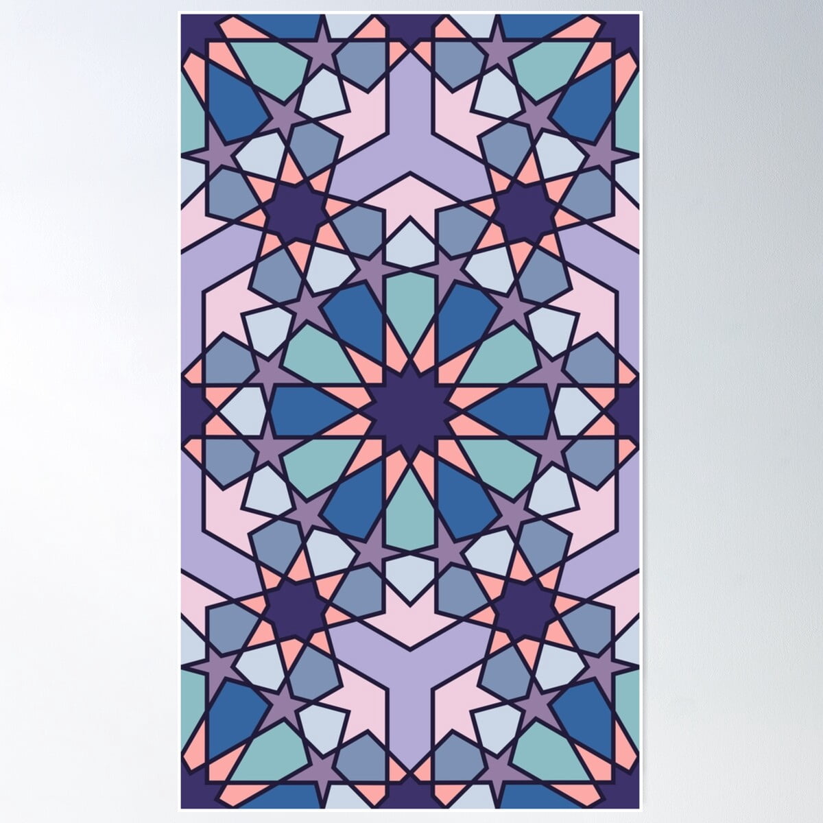 Geometric Pattern: Arabic Tiles: Iris Poster Wall Art, Modern Wall ...