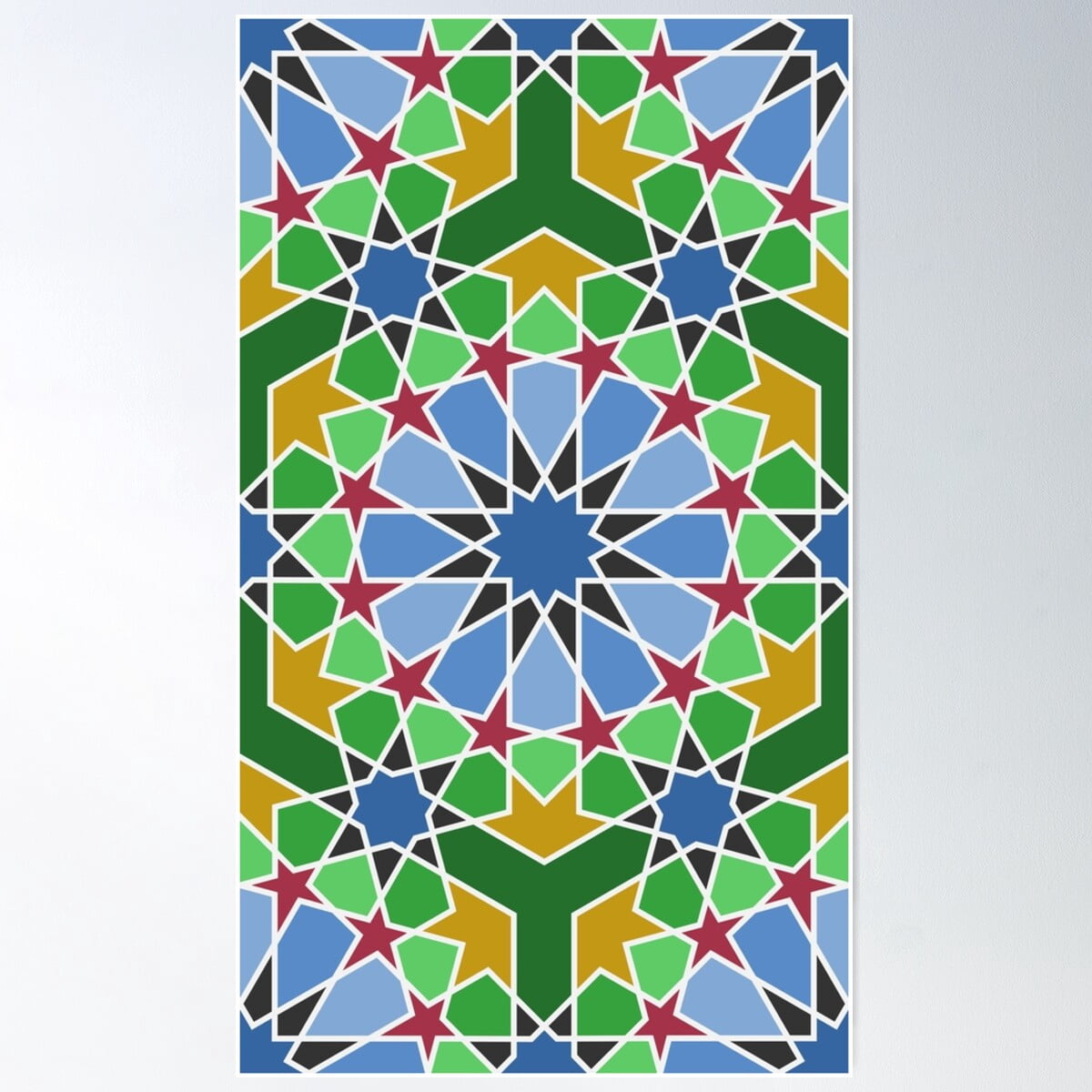 Geometric Pattern: Arabic Tiles: Morocco Poster Wall Art, Modern Wall ...
