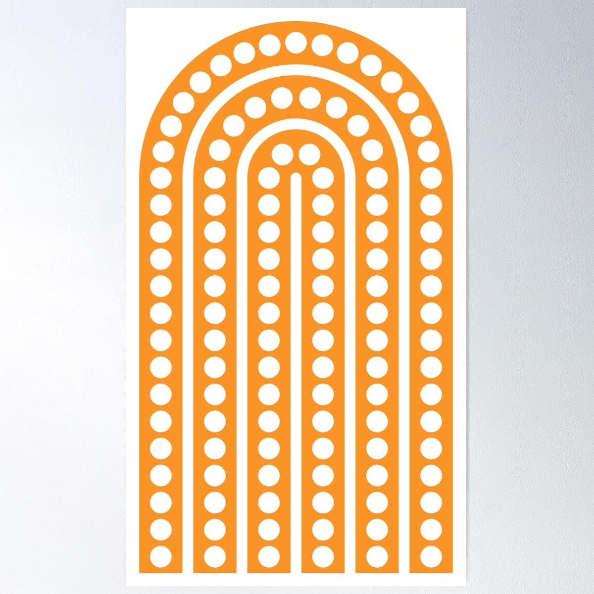 Geometric Pattern: Arch Dot: White/Orange Poster Wall Art, Modern Wall ...