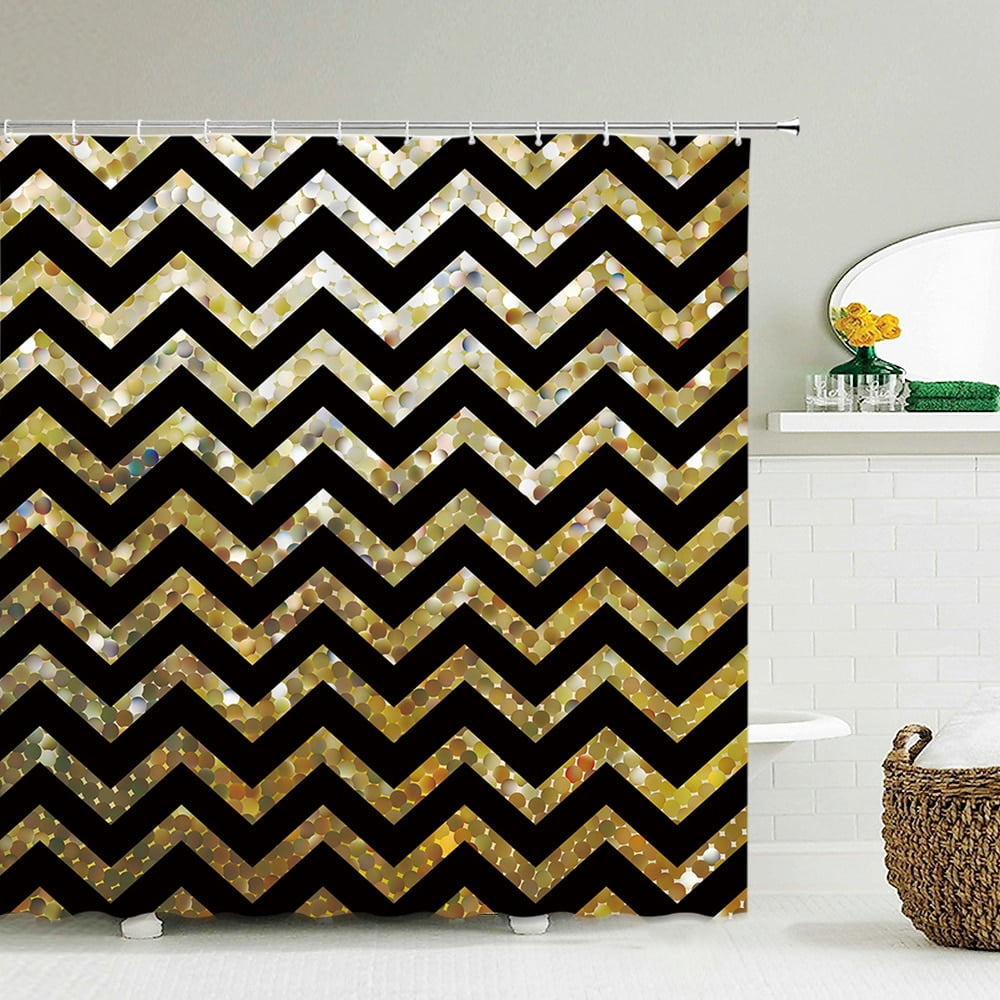 Geometric Pattern Bath Curtain Waterproof Shower Curtains Modern