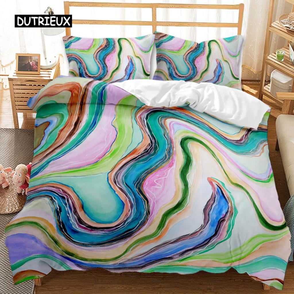Geometric Pattern Duvet Cover Set Abstract Colorful Geometric Figures ...