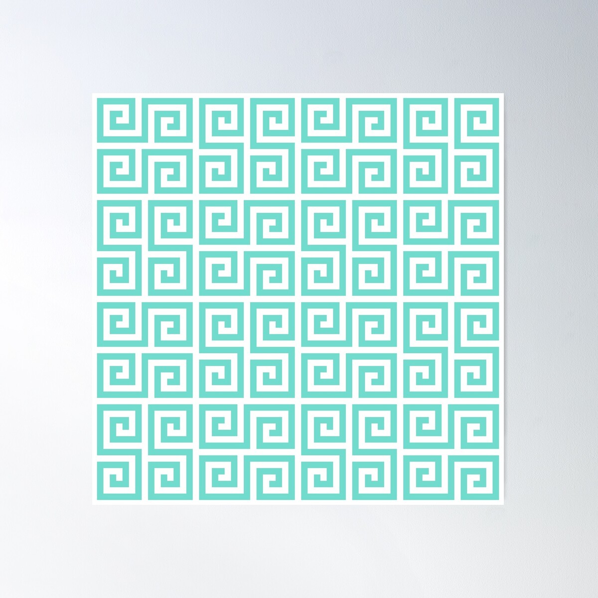 Geometric Pattern: Key Serpentine: Blue Poster Wall Art, Modern Wall ...