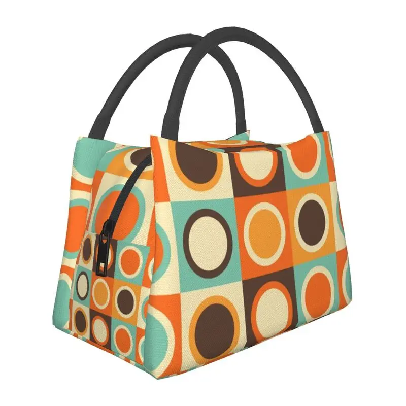 Geometric Pattern Looped Hexagons Insulated Lunch Bag Work Office Mid ...
