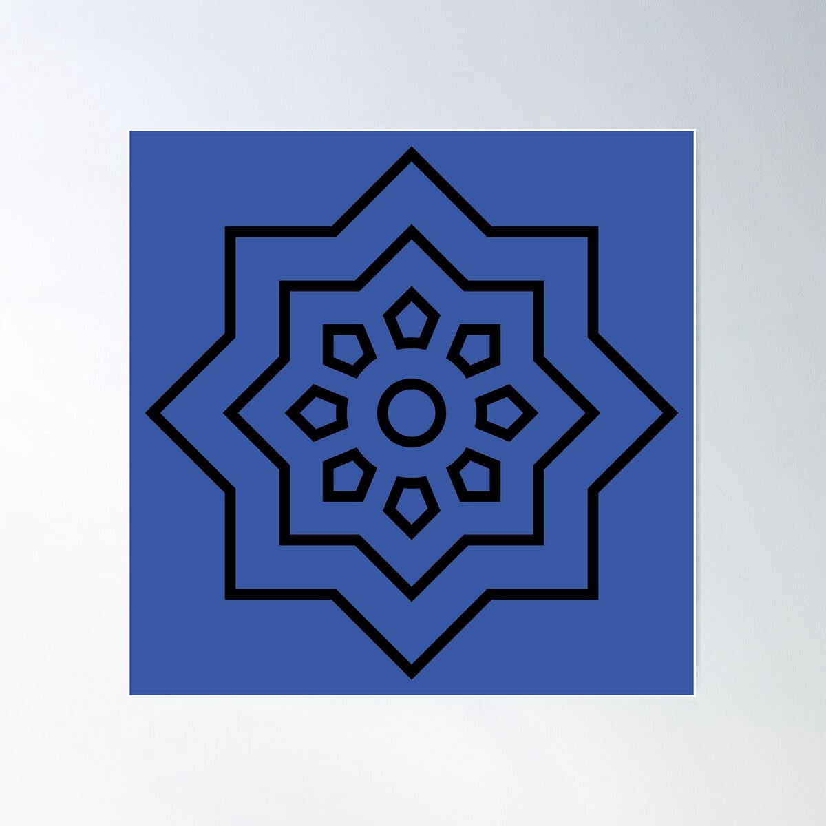 Geometric Pattern: Mahsa: Azure Black Poster Wall Art, Modern Wall ...