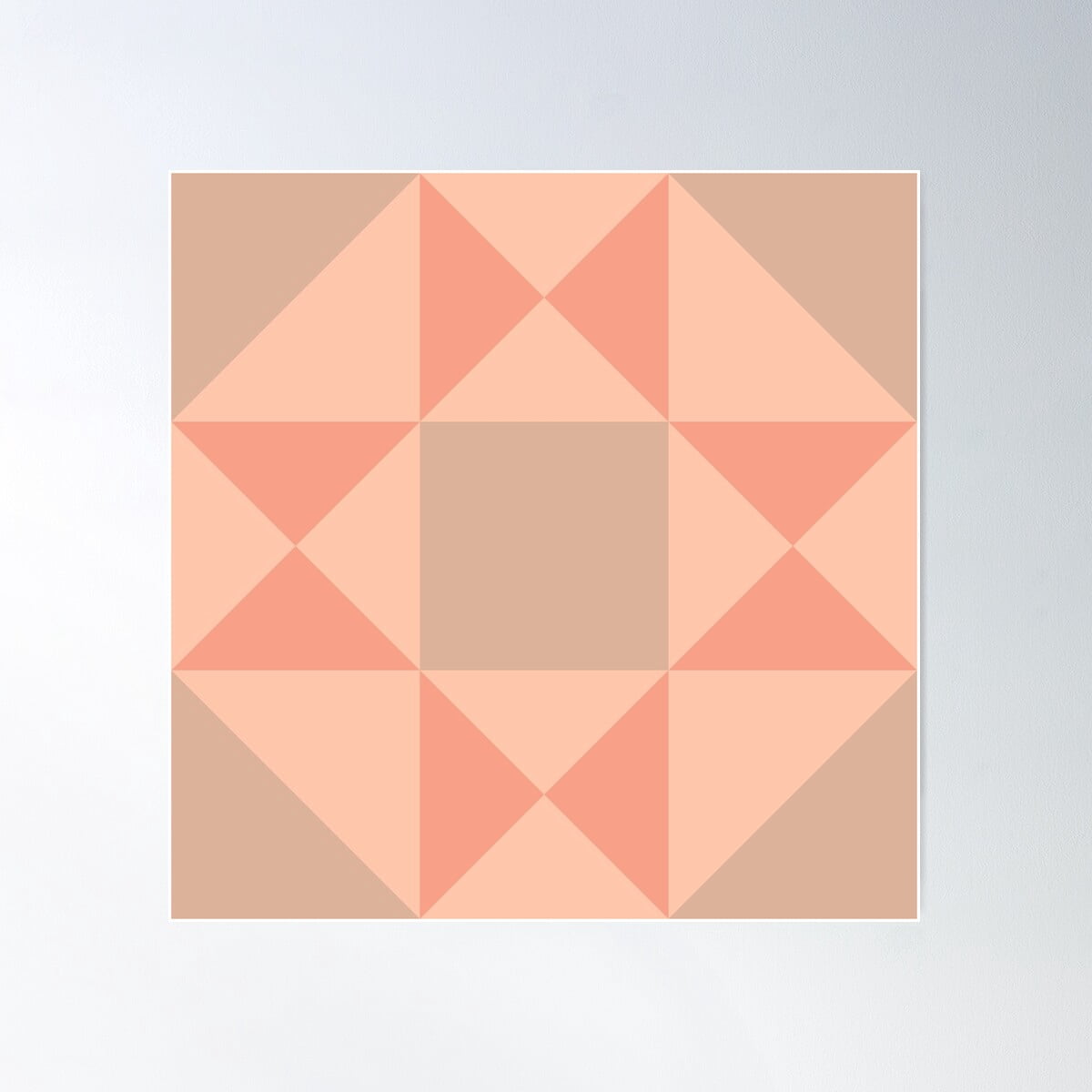 Geometric Pattern: Southwark: Salmon Poster Wall Art, Modern Wall Decor ...