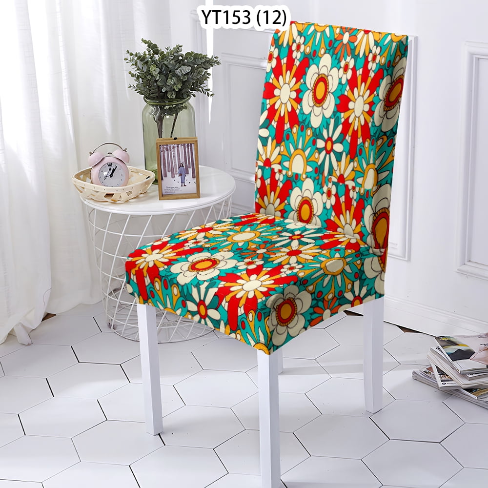 Geometric Pattern Spandex Chair Slipcover Chairs Covers Chairs Kitchen ...
