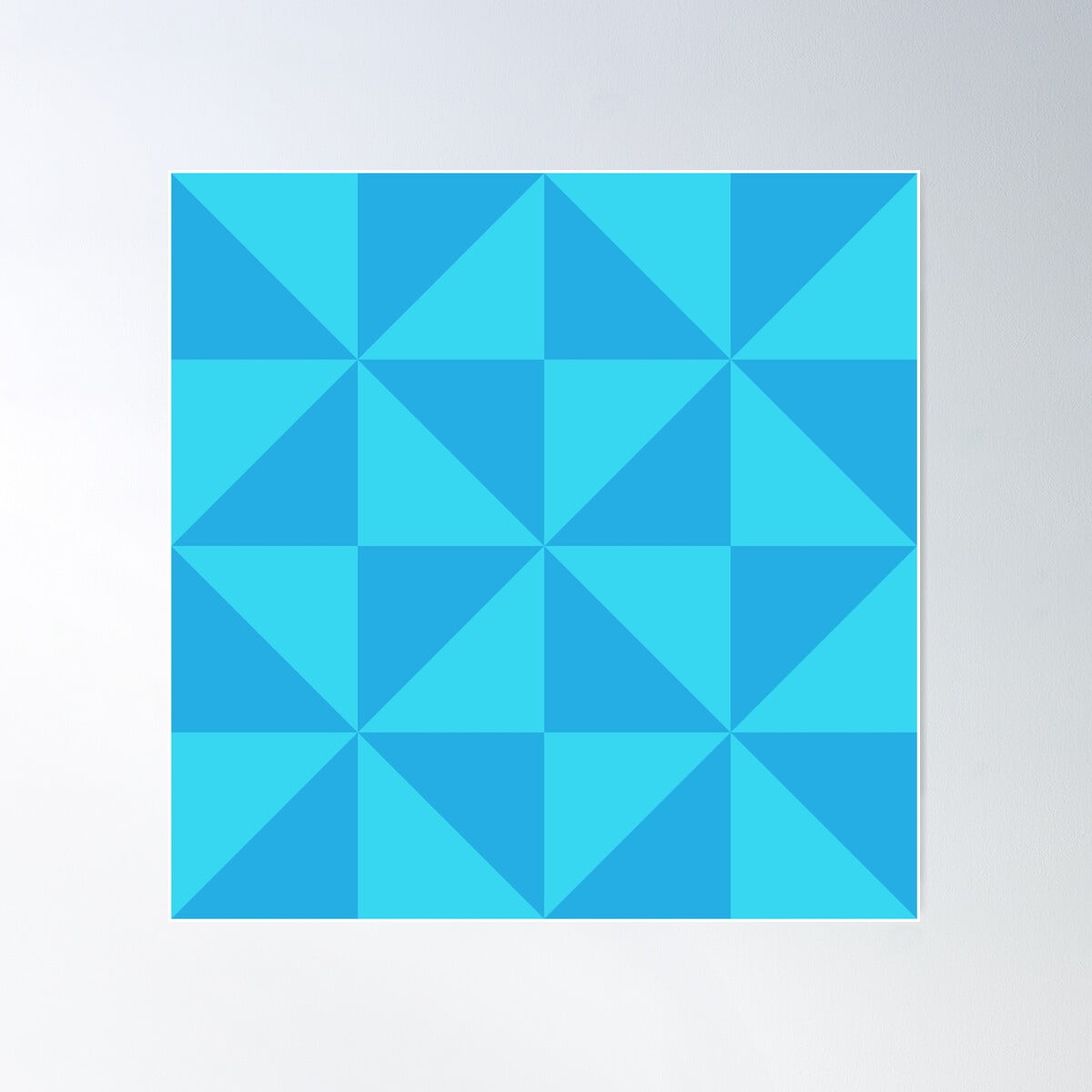 Geometric Pattern: Square Triangle: Light Blue Poster Wall Art, Modern ...