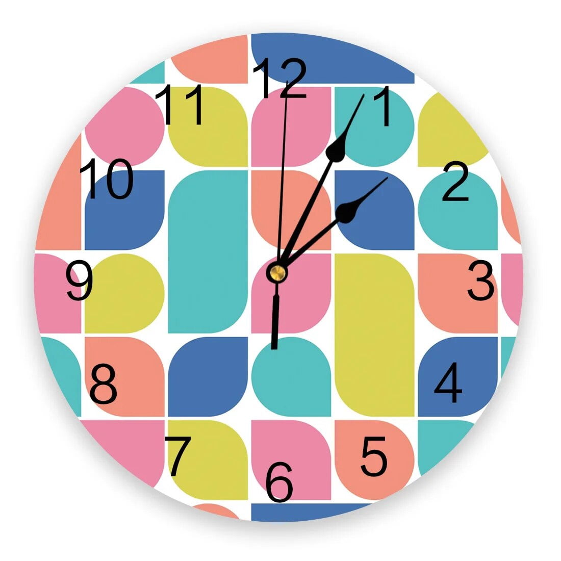 Geometric Patterns Design Wall Clocks Silent Home Cafe Office Wall ...