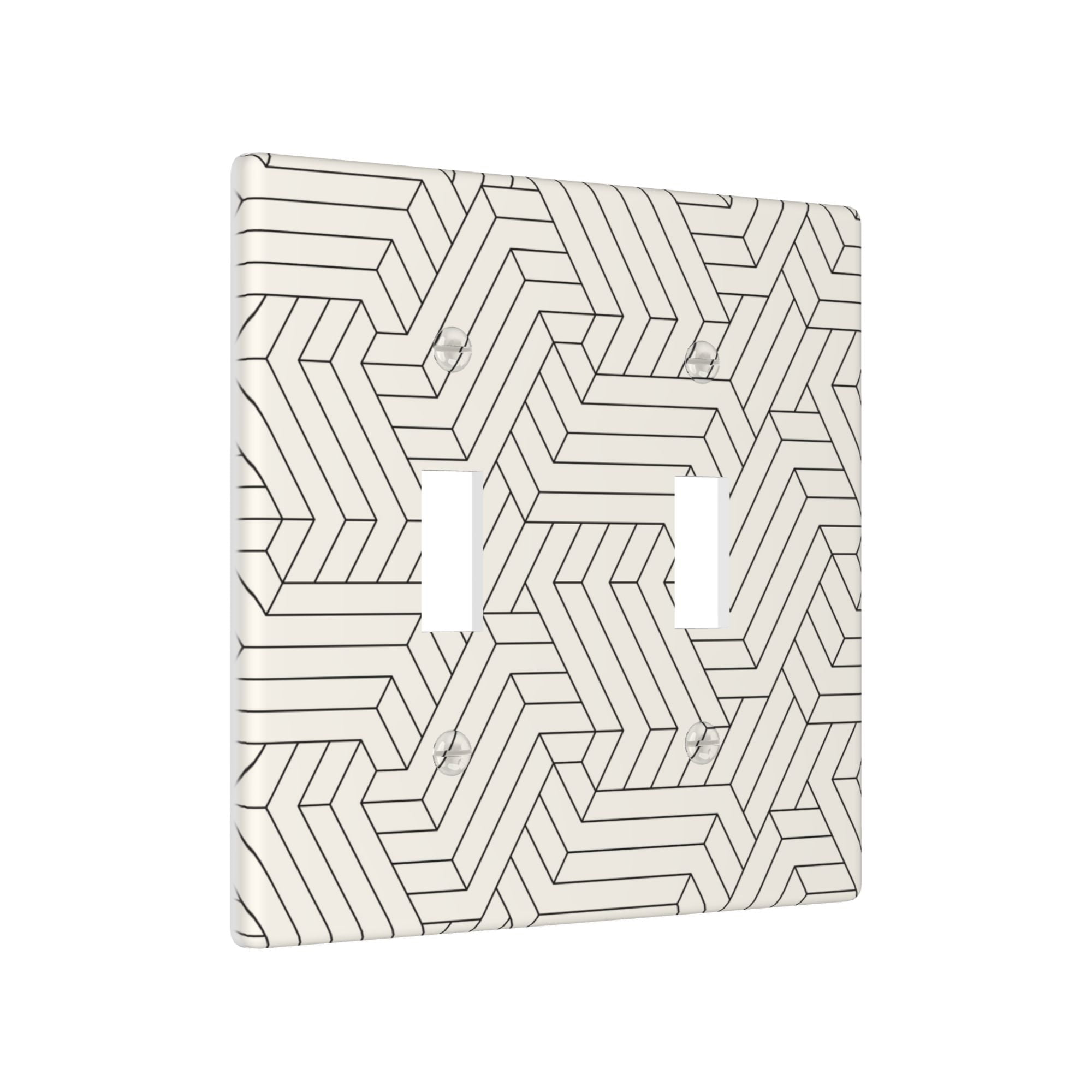 Geometric Patterns Double Toggle Light Switch Plate Decorative Wall ...