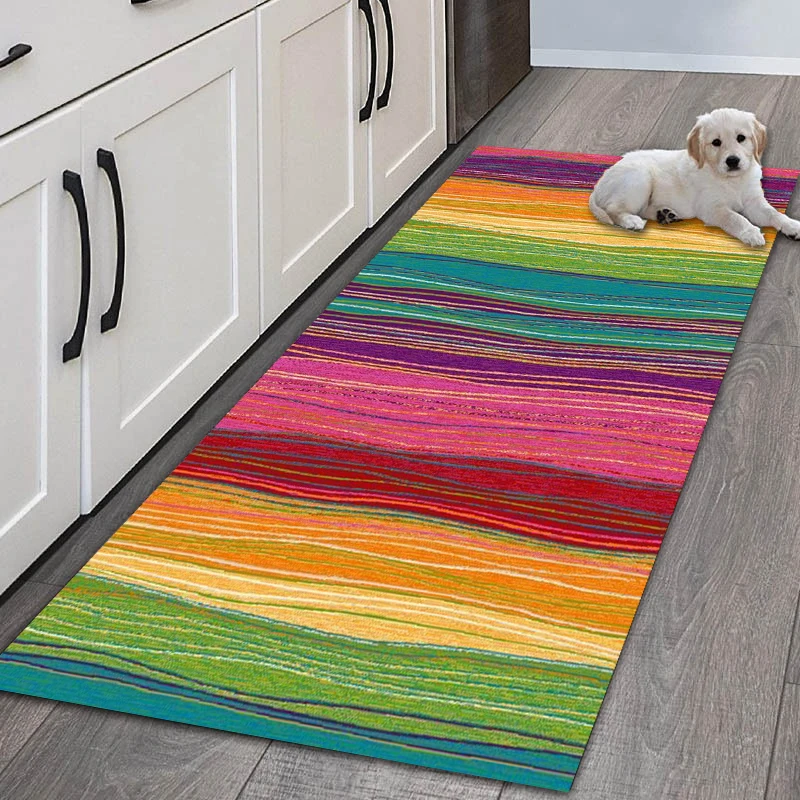 Geometric Patterns Printed Kitchen Carpet Home Entrance Doormat Floor ...