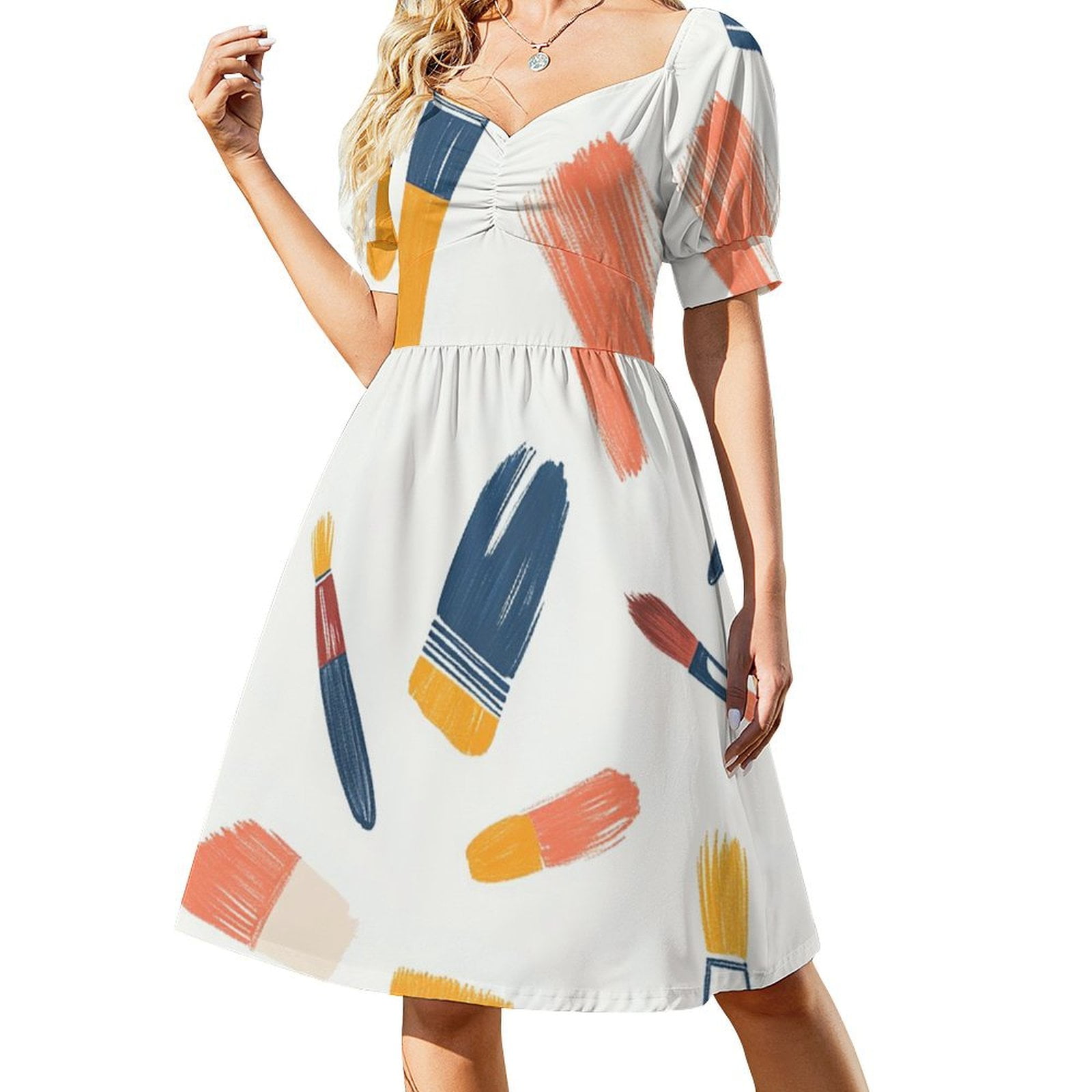 Bohemian Color Women's Summer Short Sleeve Casual Dresses Floral Party ...