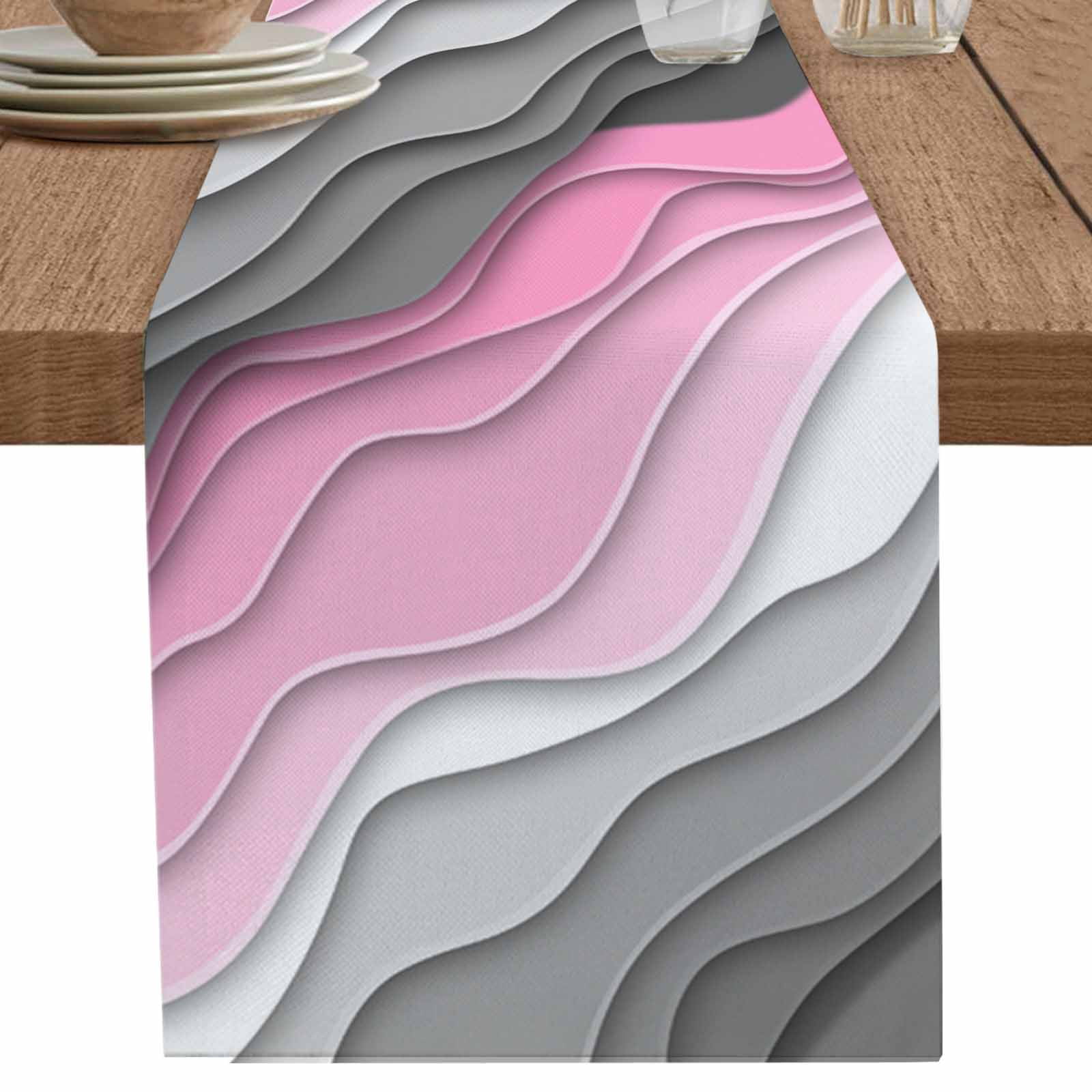 Geometric Pink Table Runner 120 Inches Long for Dining Table Decor ...