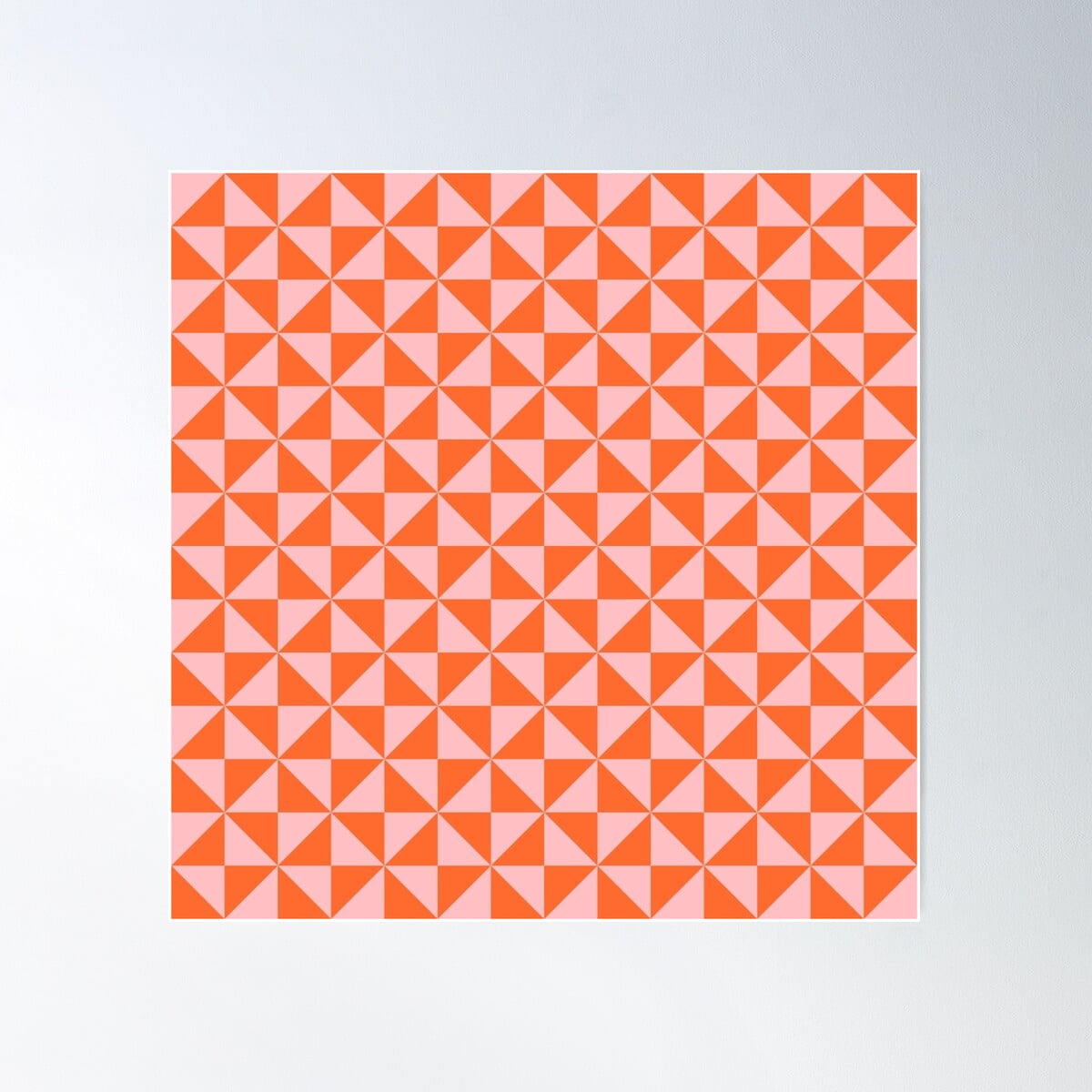 Geometric Pinwheel Pattern Orange And Pink Poster Wall Art, Modern Wall ...