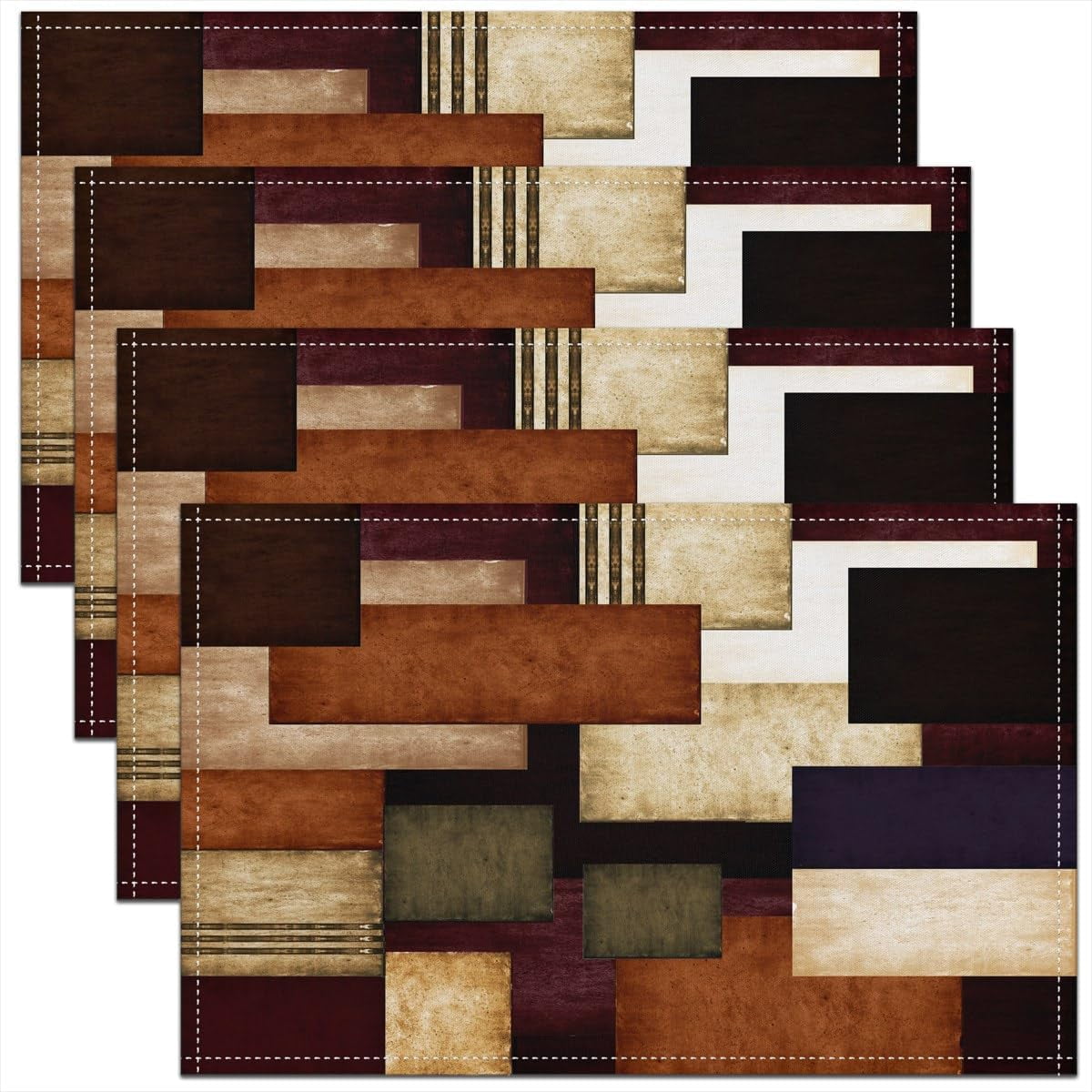 Geometric Placemats Set of 4 18"x12" Buffalo Check Placemat for Kitchen ...