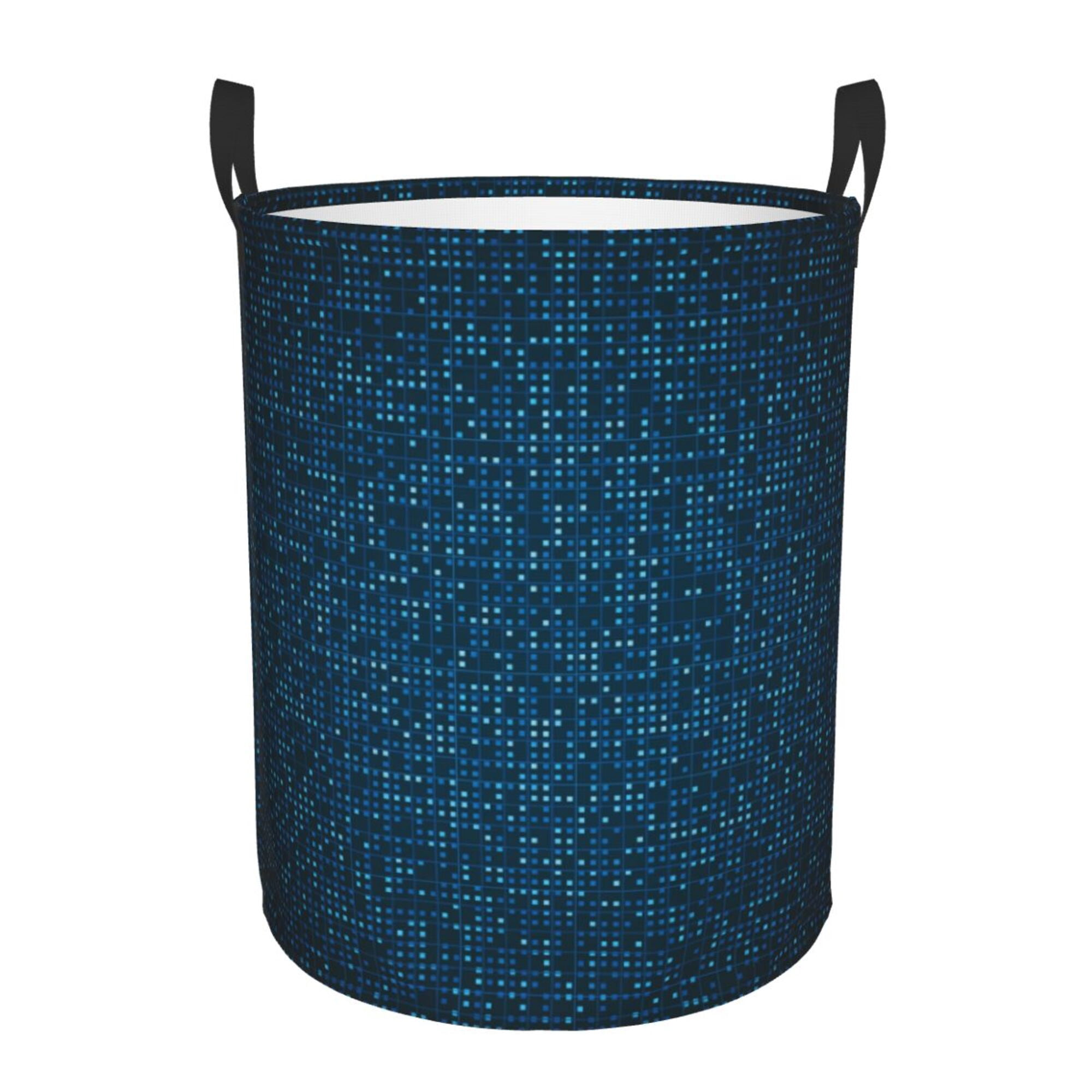 Geometric Polygon Background Circular Laundry Basket (With Handle ...