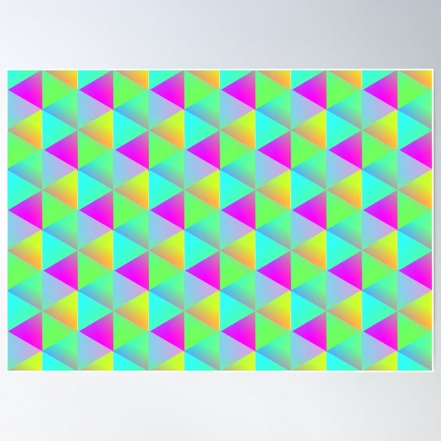 Geometric Popping Rainbow Block Cubes Optical Illusion Pattern Poster ...