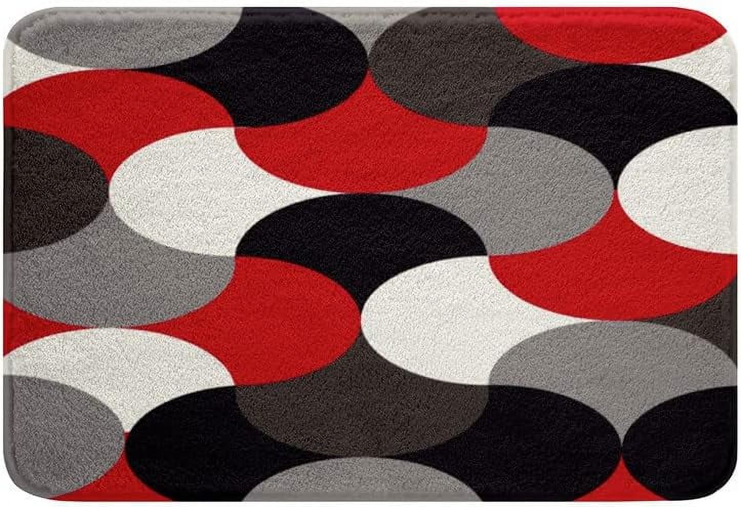 Geometric Print Bath Mats for Bathroom Geometry Red Grey Black Bathroom ...
