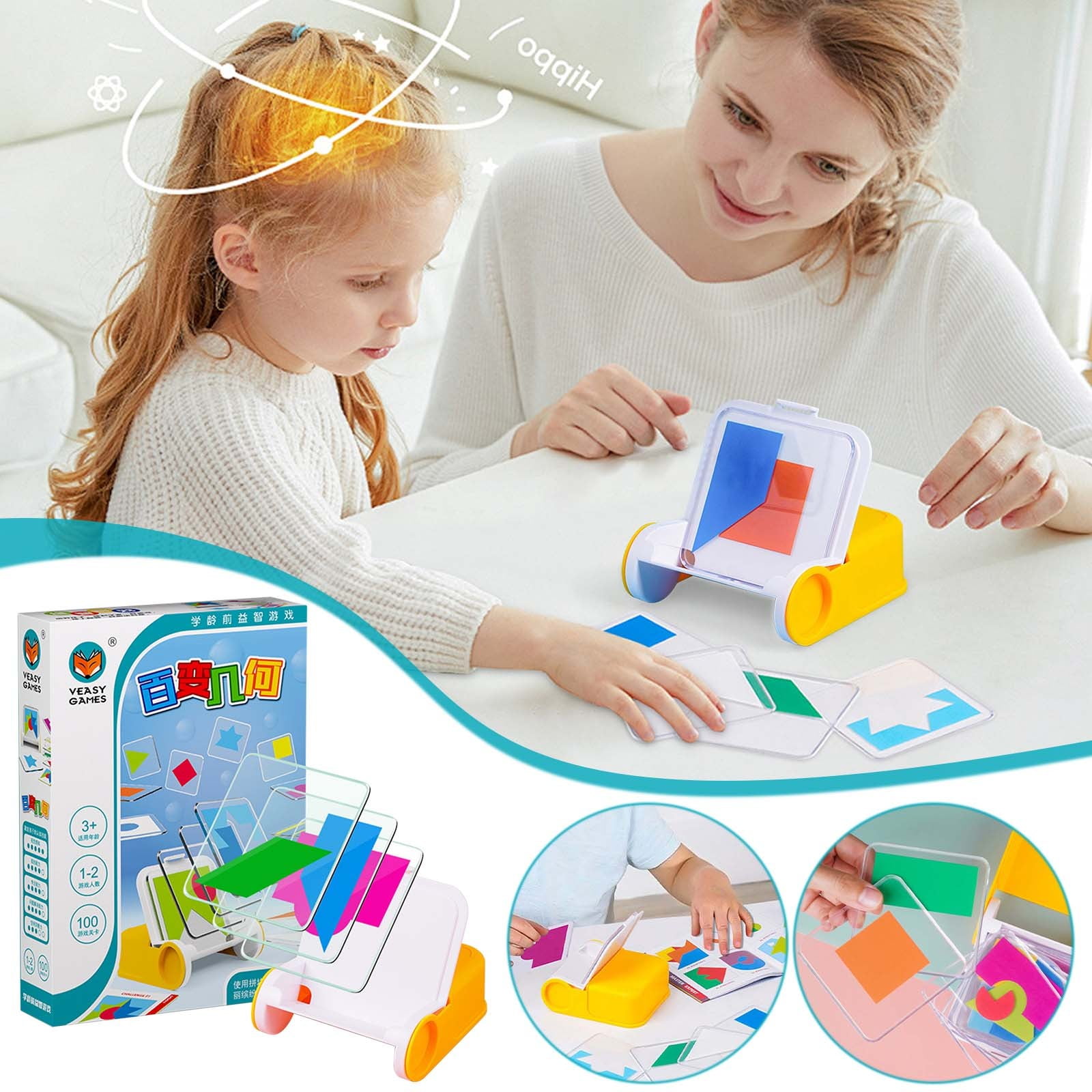 Geometric Puzzle Board Game | Spatial Logic Stacking Toy | Colorful ...