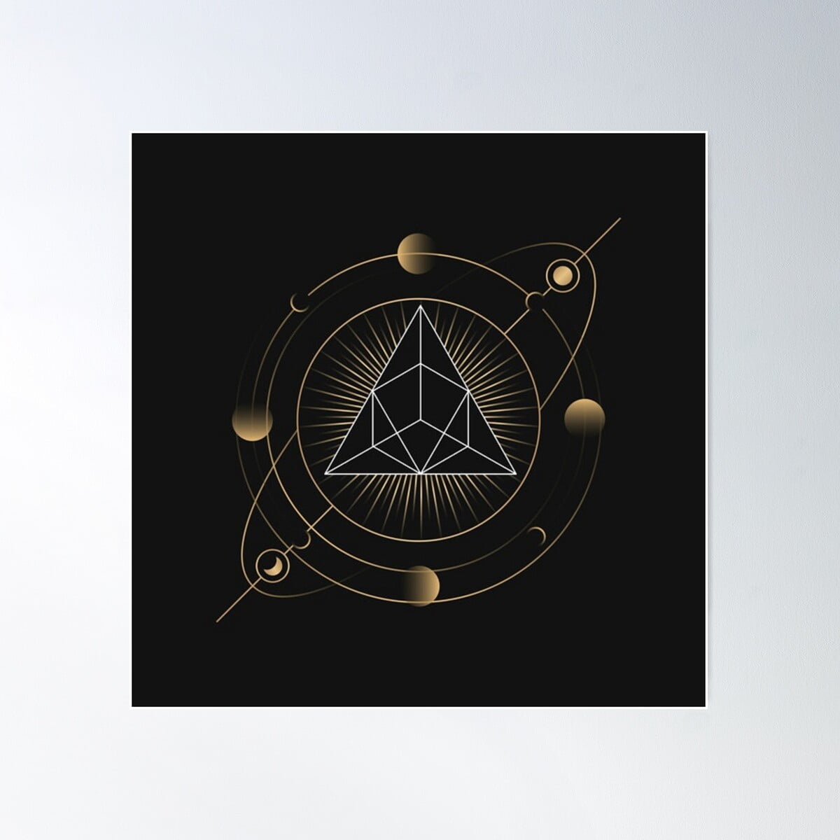 Geometric Pyramid Astrological Tarot Card Poster Wall Art, Modern Wall ...