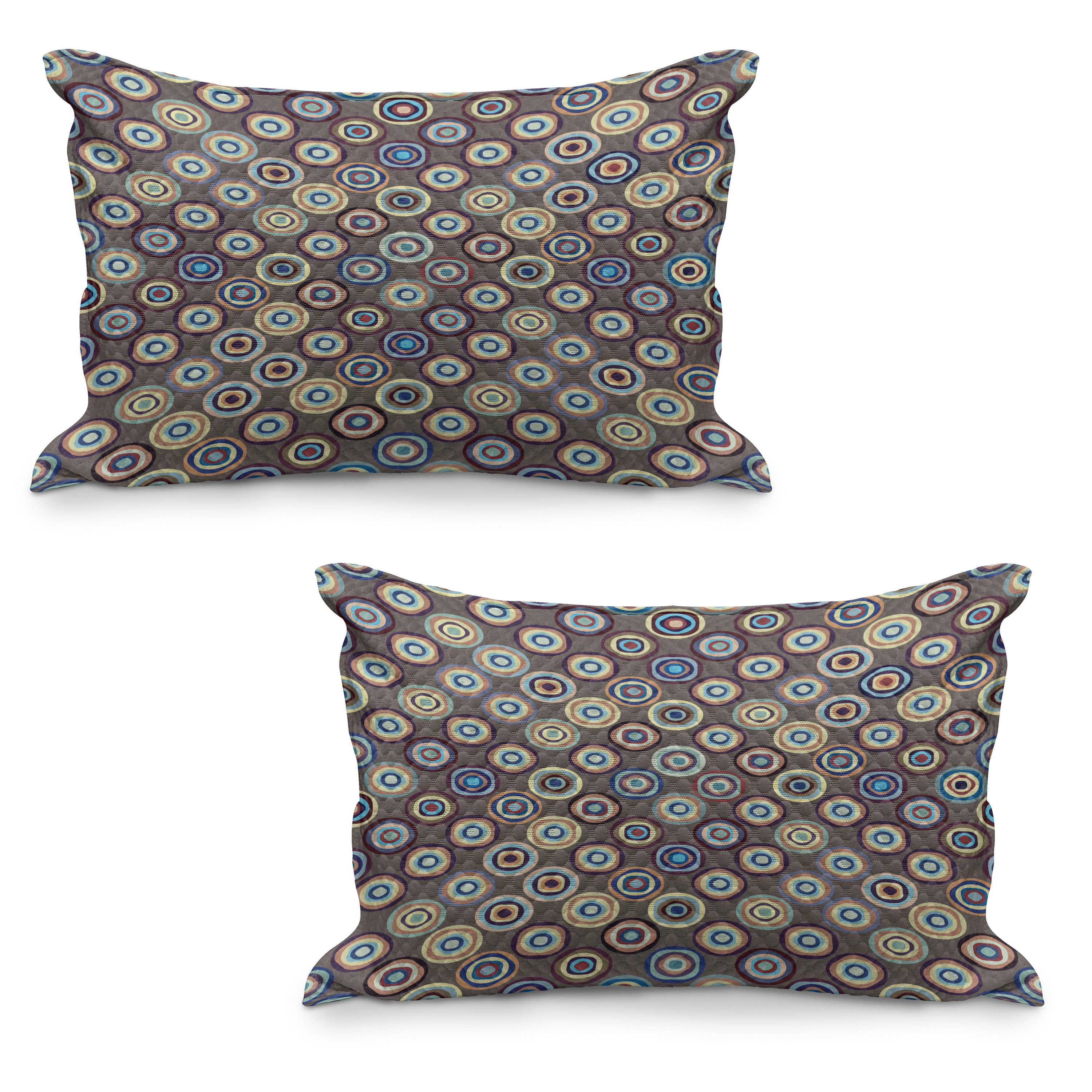 Geometric Quilted Pillowcover Set of 2, Disc Shaped Circular Gradient ...