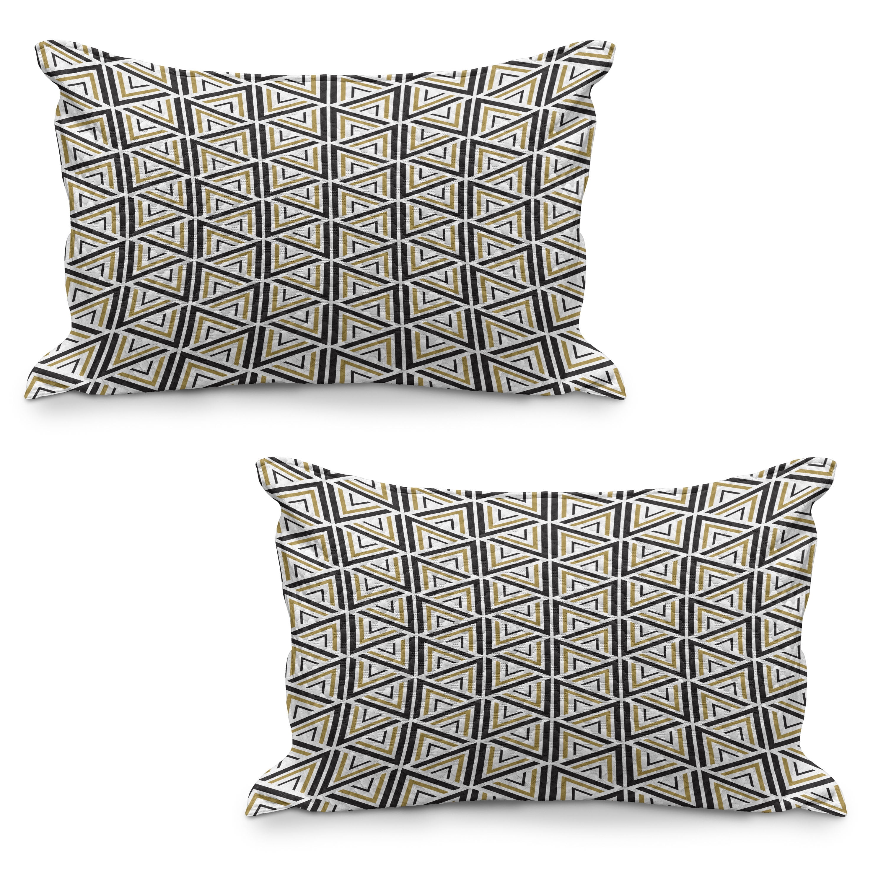 Geometric Quilted Pillowcover Set of 2, Modern Art Triangle and Diamond ...