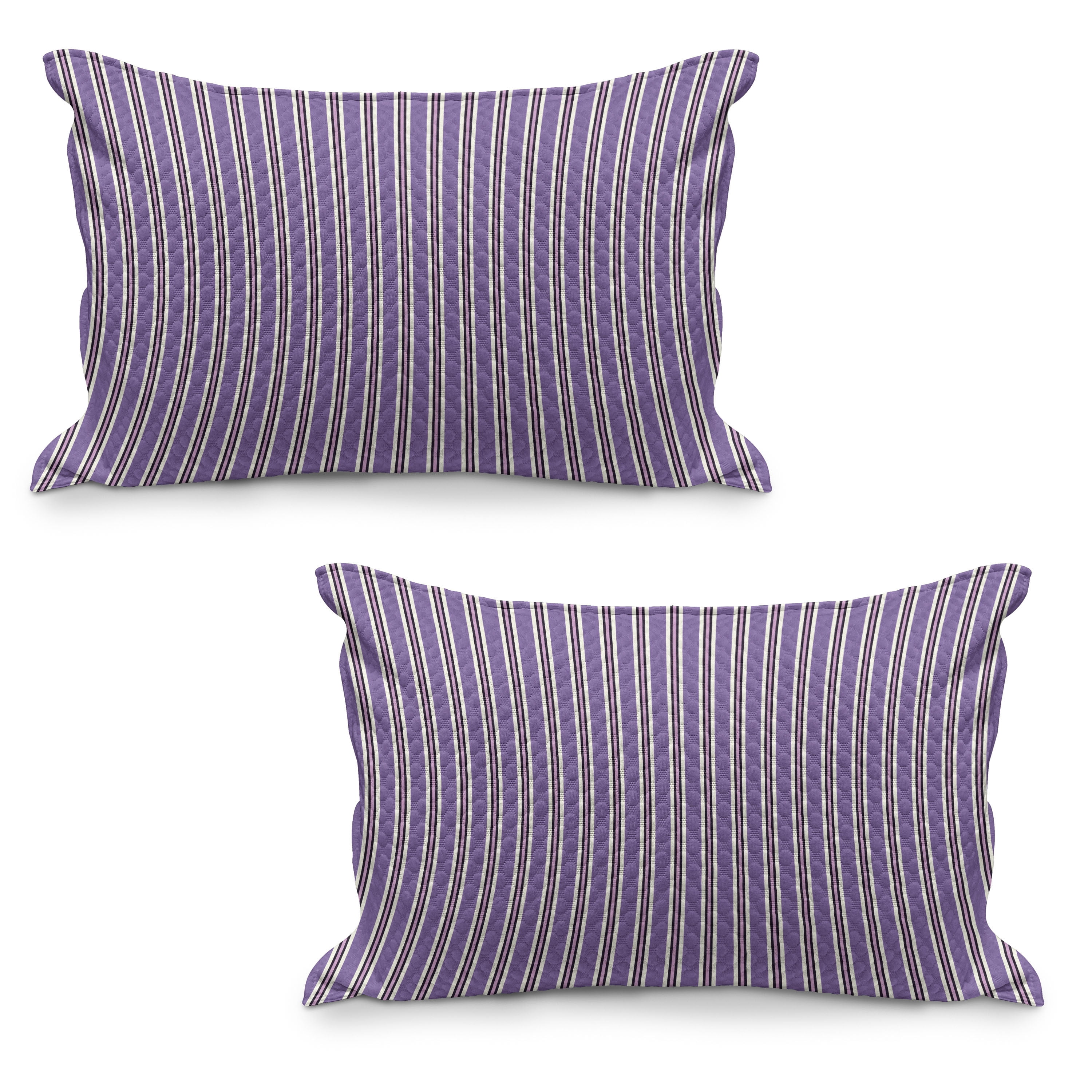 Geometric Quilted Pillowcover Set of 2, Vertical Striped Pattern in ...