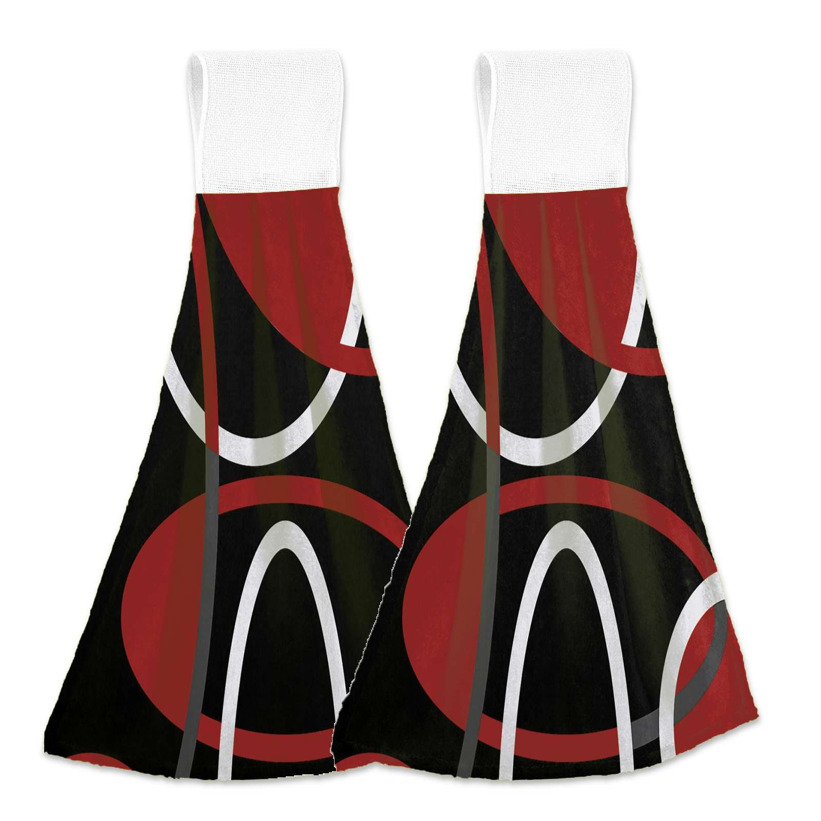 Geometric Red Black Modern Abstract Minimalist Circular Line Hanging ...