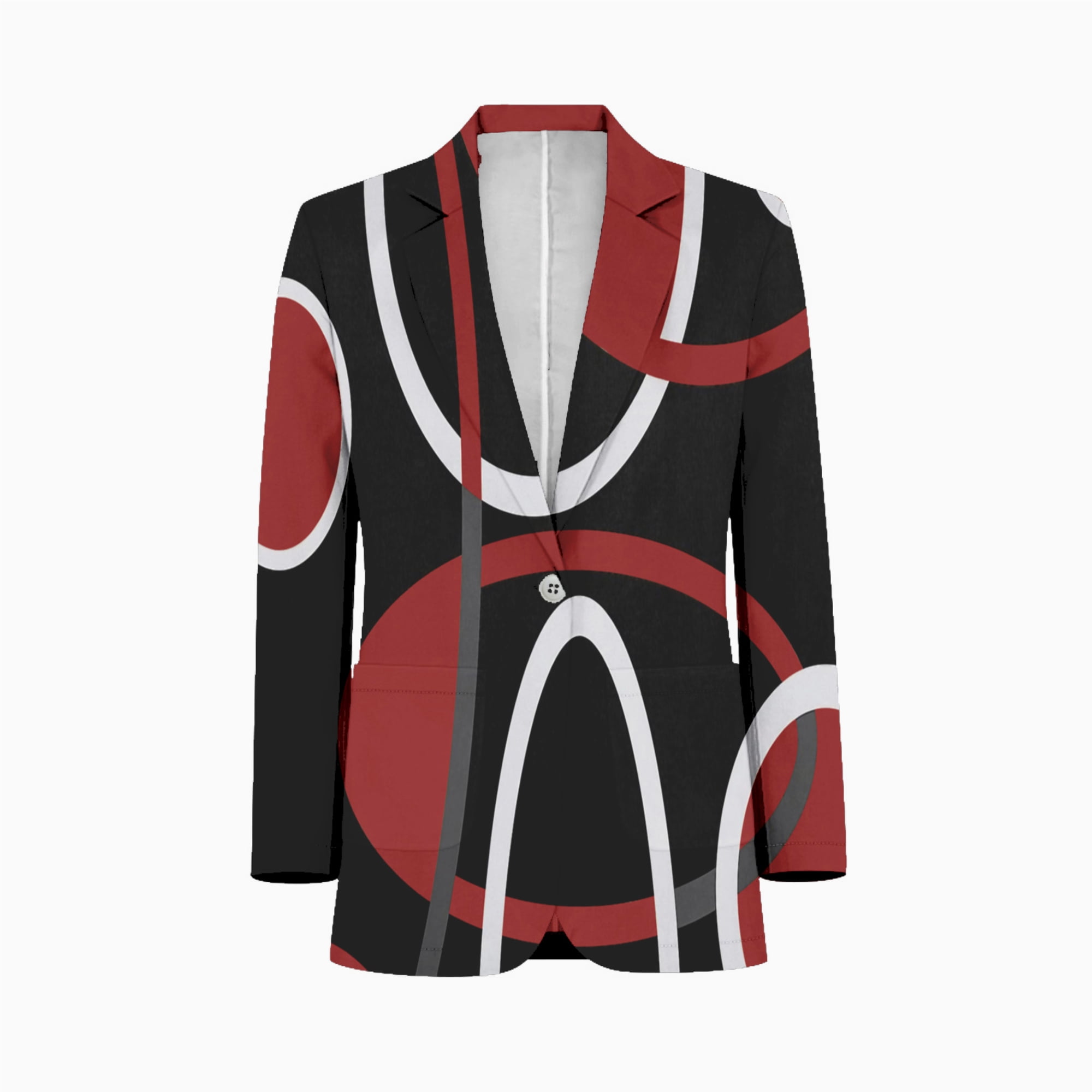 Geometric Red Black Modern Abstract Minimalist Circular Line Mens Suits ...