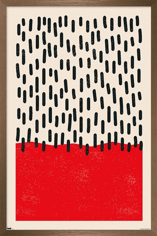Geometric - Red Wall Poster, 22.375" x 34", Framed - Walmart.com