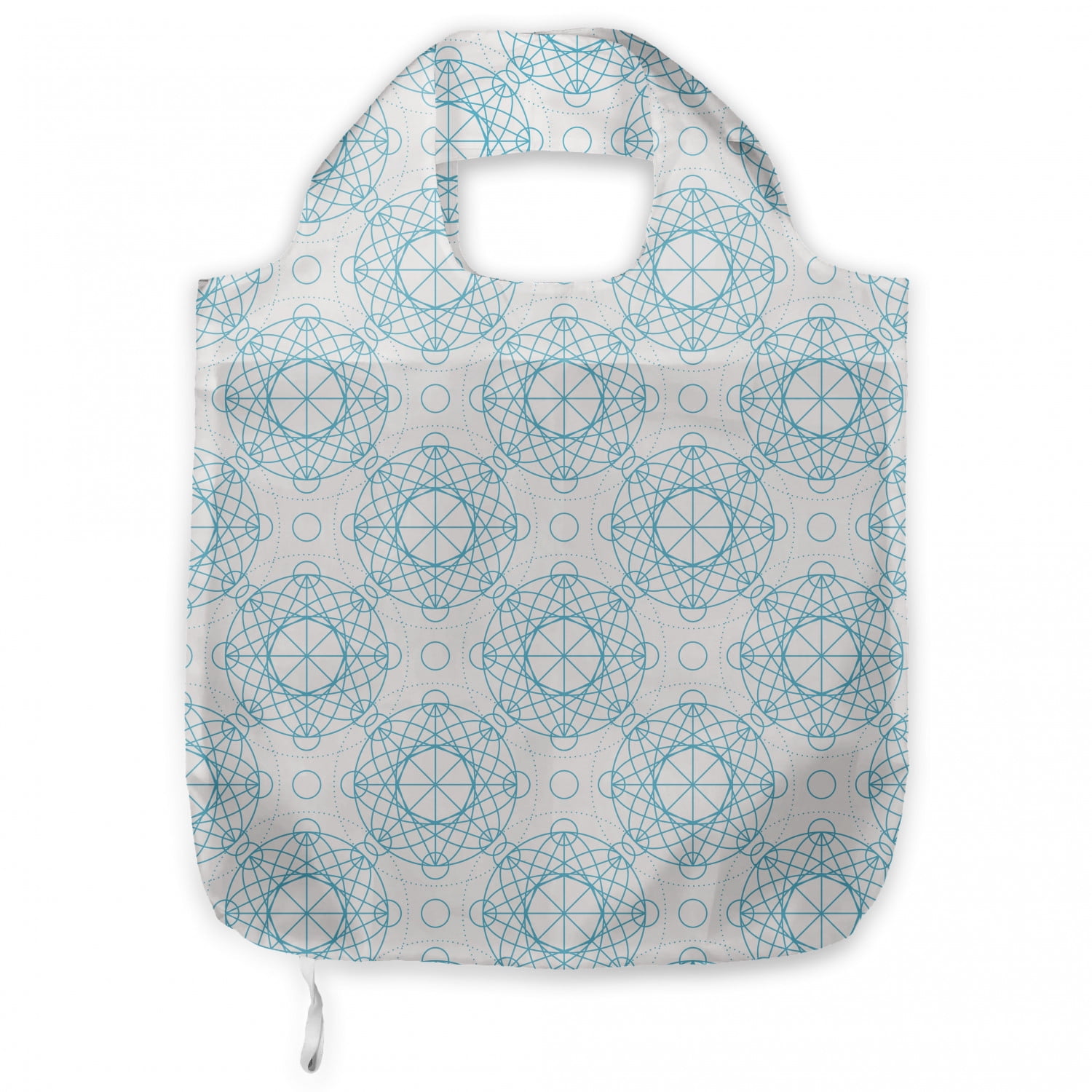 Geometric Reusable Market Bag, Abstract Continuous Circular Esoteric ...