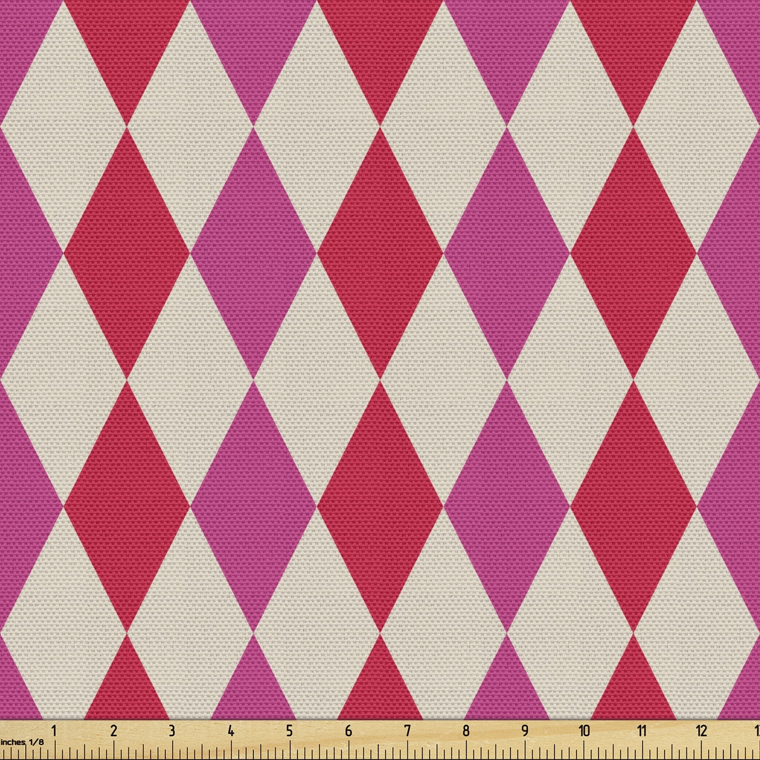 Geometric Rhombus Upholstery Fabric by the Yard, Polygonal Grid of ...