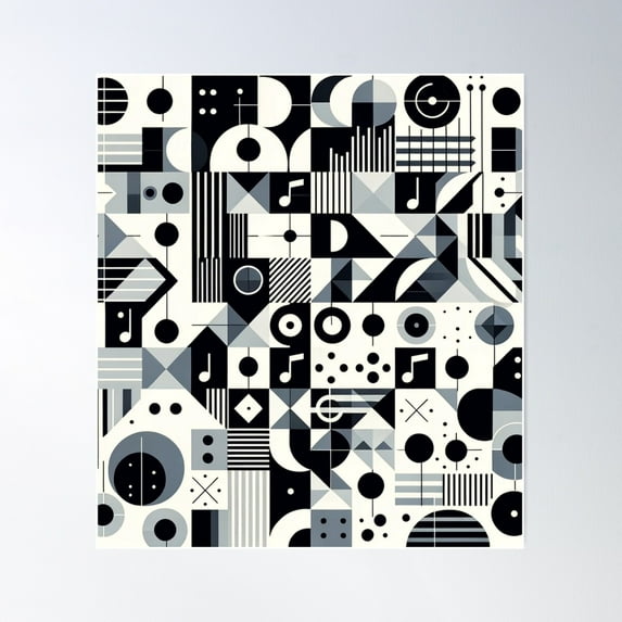 Geometric Rhythms Poster Wall Art, Modern Wall Decor For Living Room ...