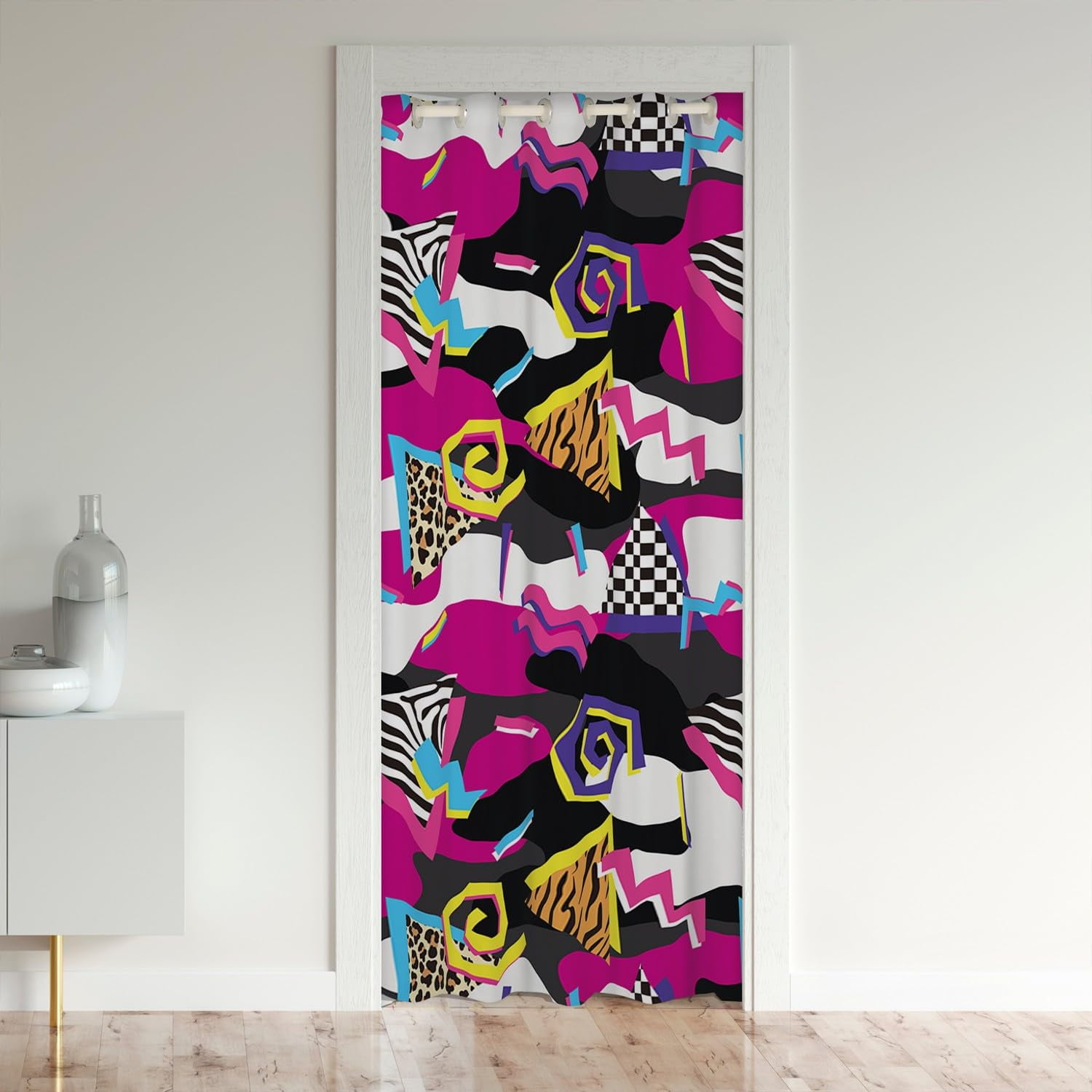 Geometric Round Triangle Shapes Artwork Door Curtains Privacy Nor for ...