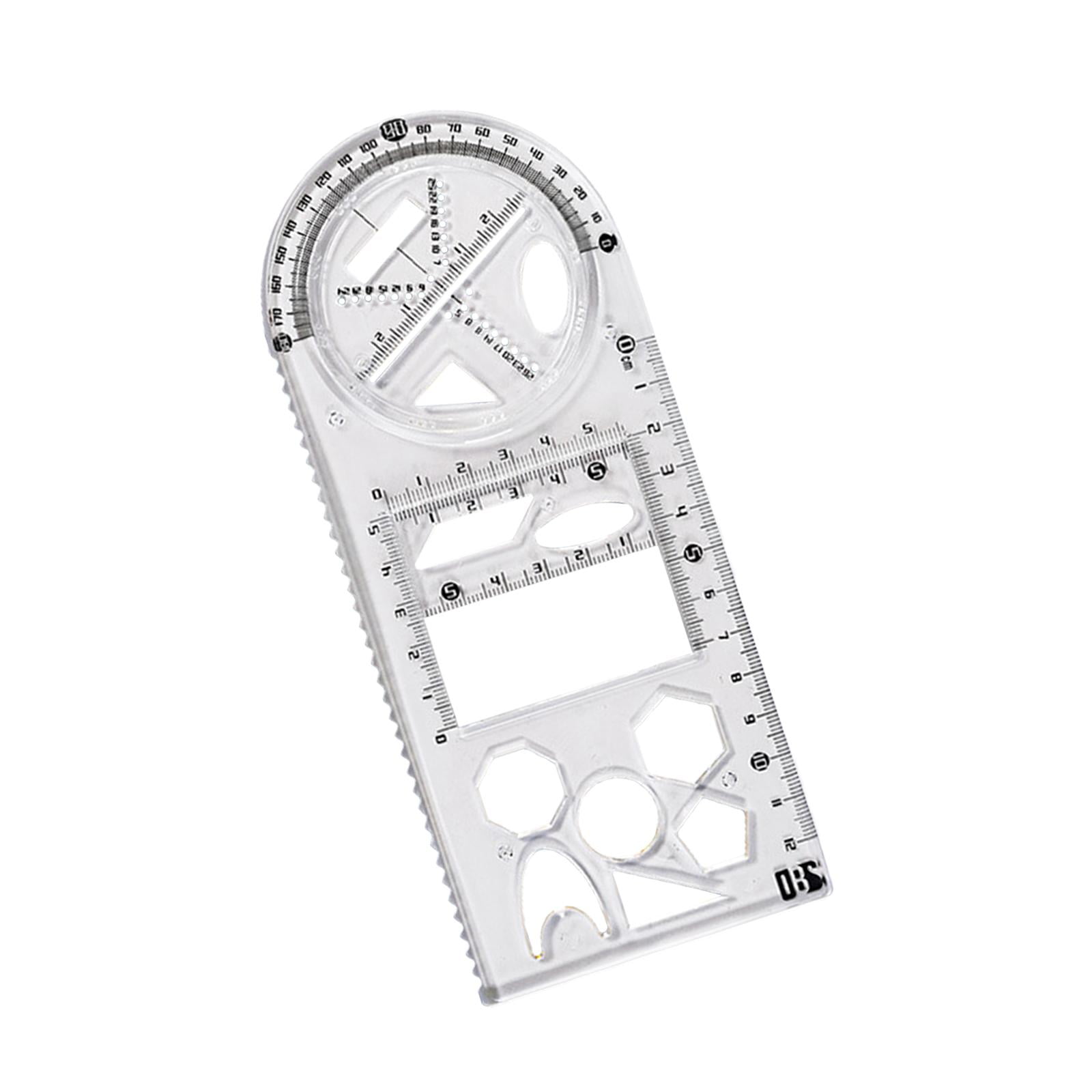 Geometric Ruler Multiple Shapes Precise Draft Ruler Drawing Template ...