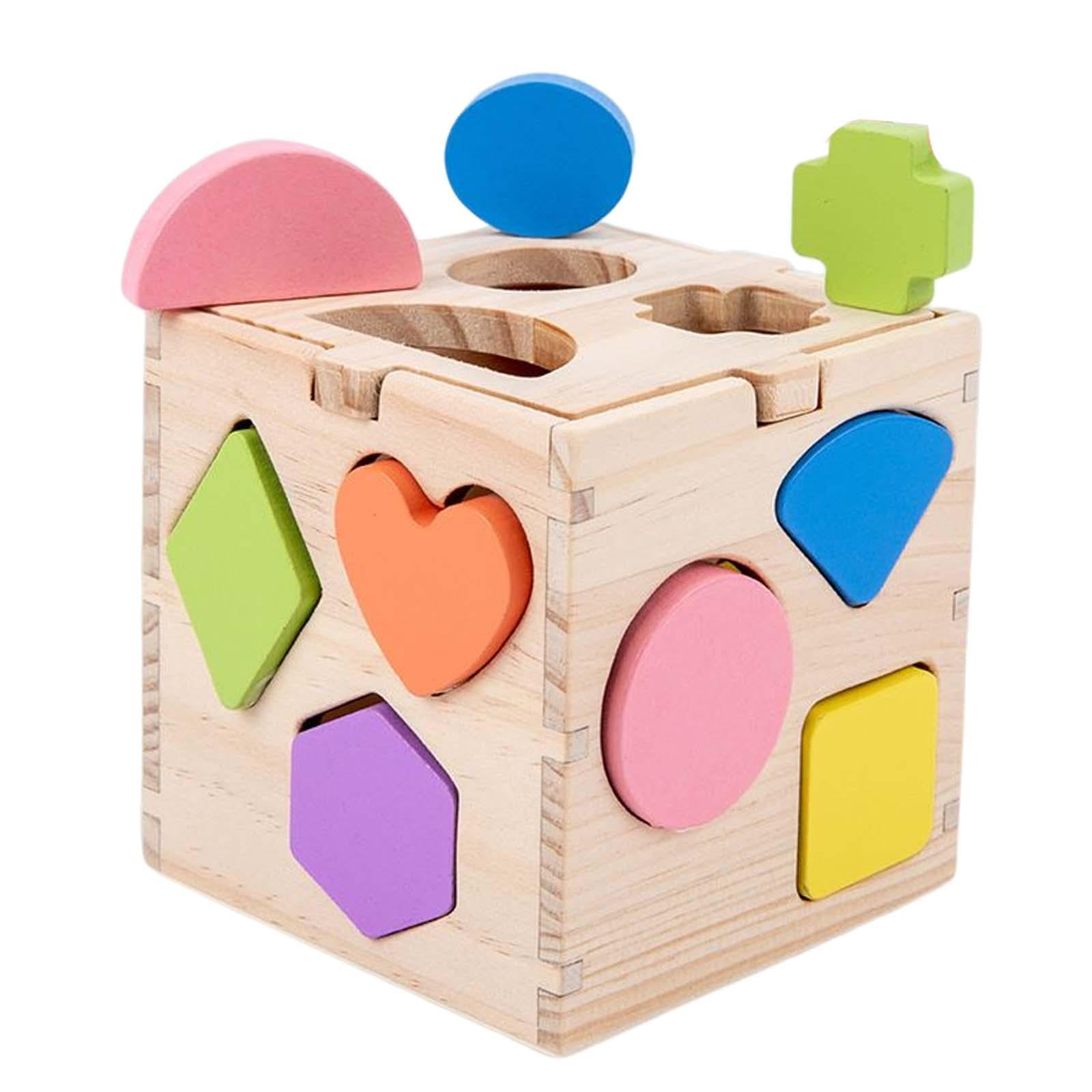 Geometric Shape Blocks Early Educational Learning Toy Preschool ...