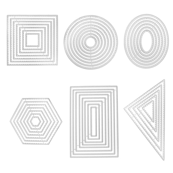 Geometric Shape Cutting Dies 6Pcs Carbon Steel Die Cut Templates for ...