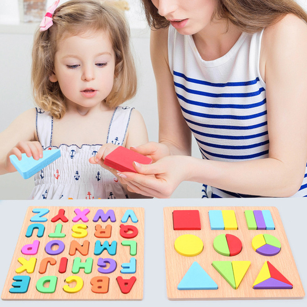 Geometric Shape Matching Toys, 2 Sets Shape Sorting Toys Geometric ...