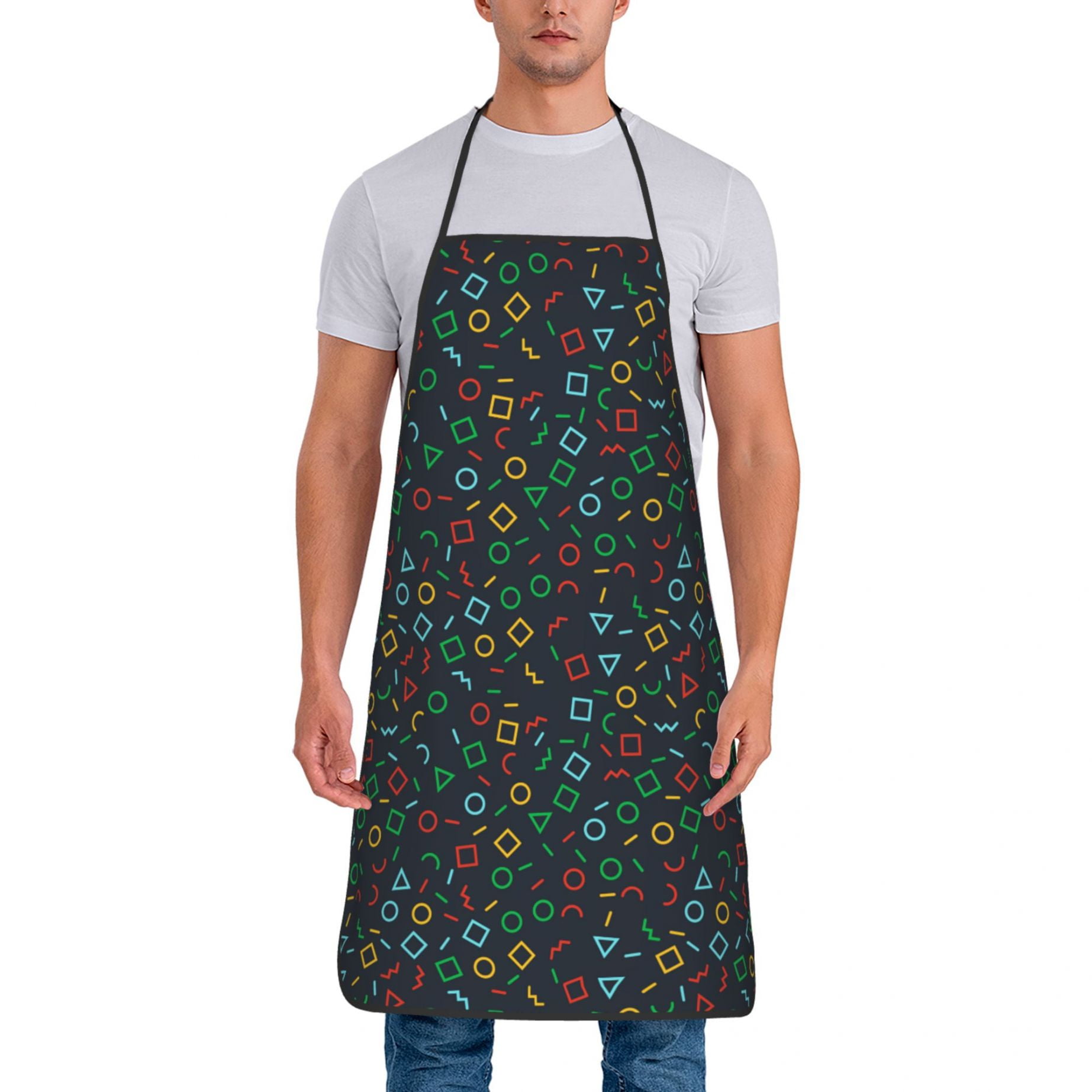Geometric Shape Patterns Aprons for Women Men Waterproof Apron Kitchen ...