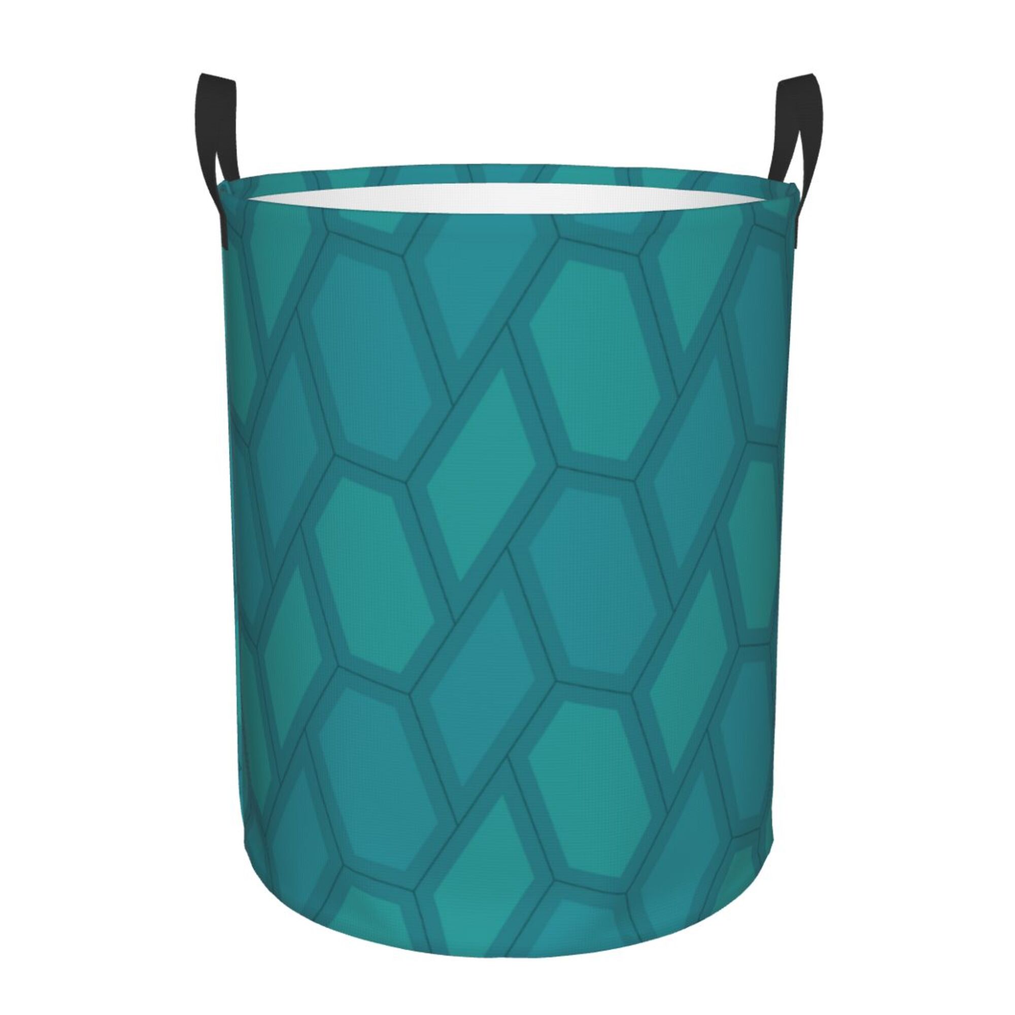 Geometric Shape Patterns Circular Laundry Basket (With Handle ...