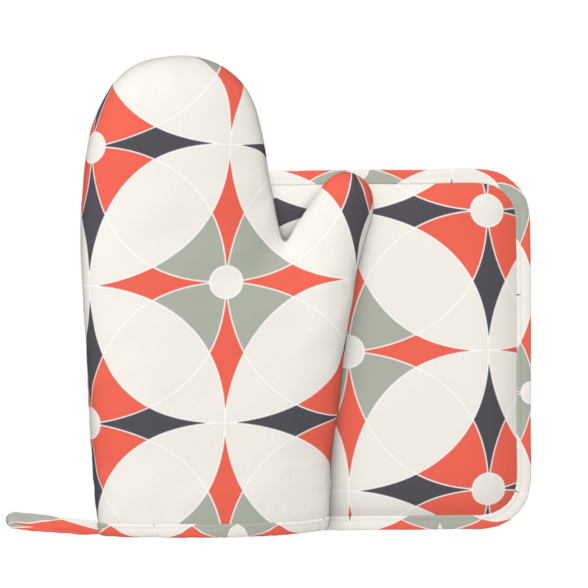 Geometric Shape Patterns Oven Gloves, Pot Clip Set, Non slip Cooking ...