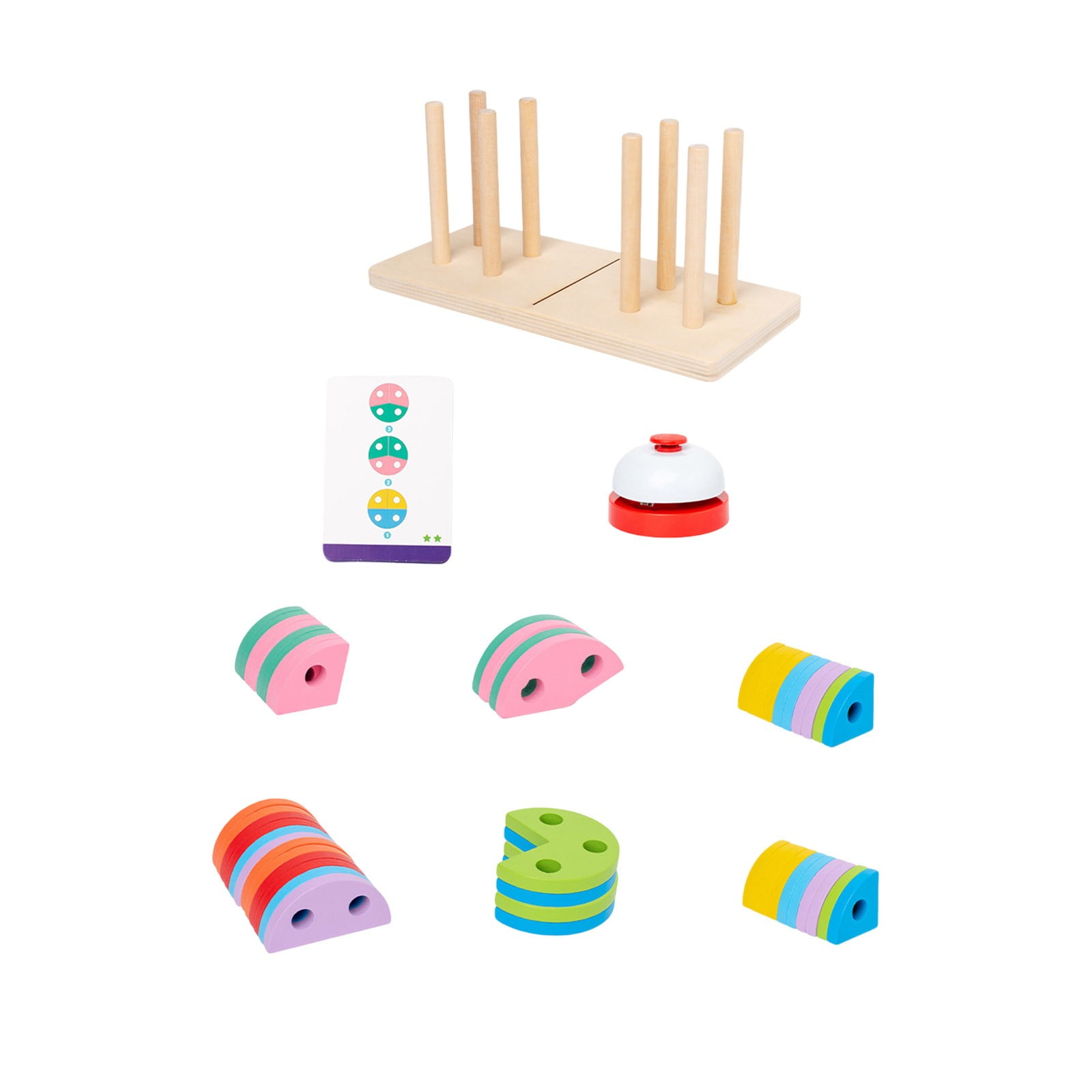 Geometric Shape Sorting Game, Wooden 4-Column Puzzle Blocks for 4-5 ...